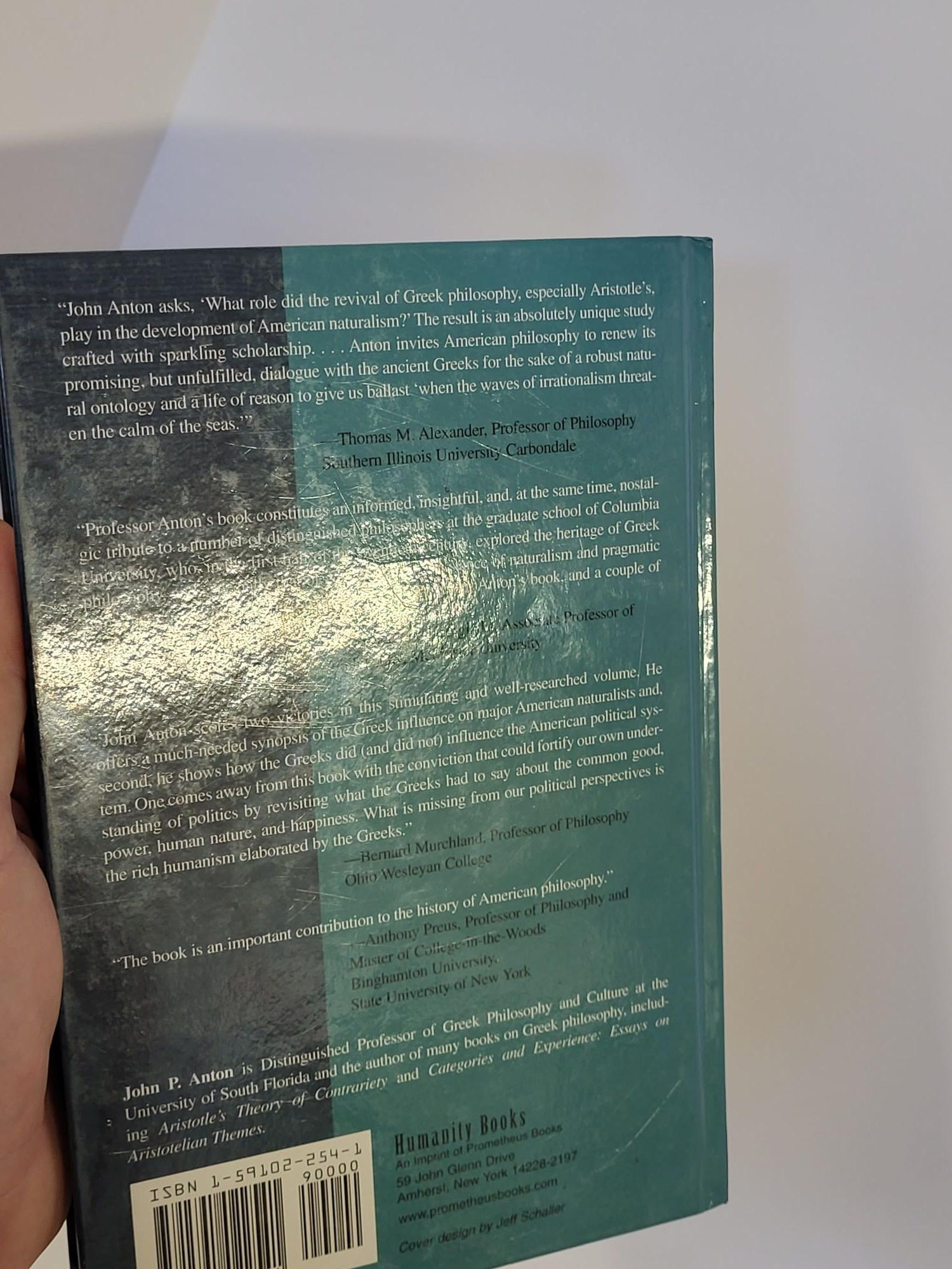 American Naturalism Greek Philosophy by Anton, John P.: Good. Hardcover ...