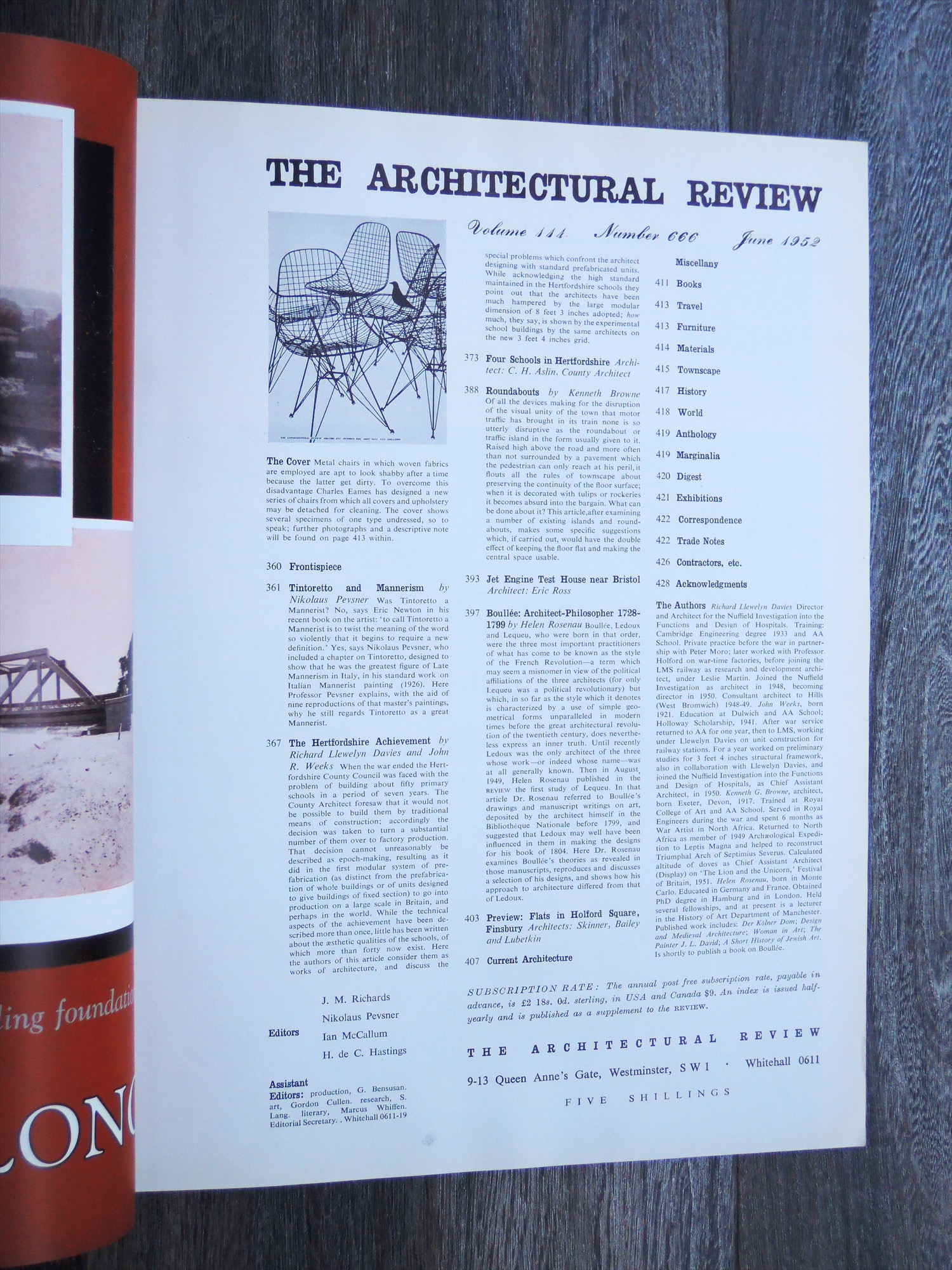 The Architectural Review Magazine, June 1952, Volume CXI No: 666 by J.M ...