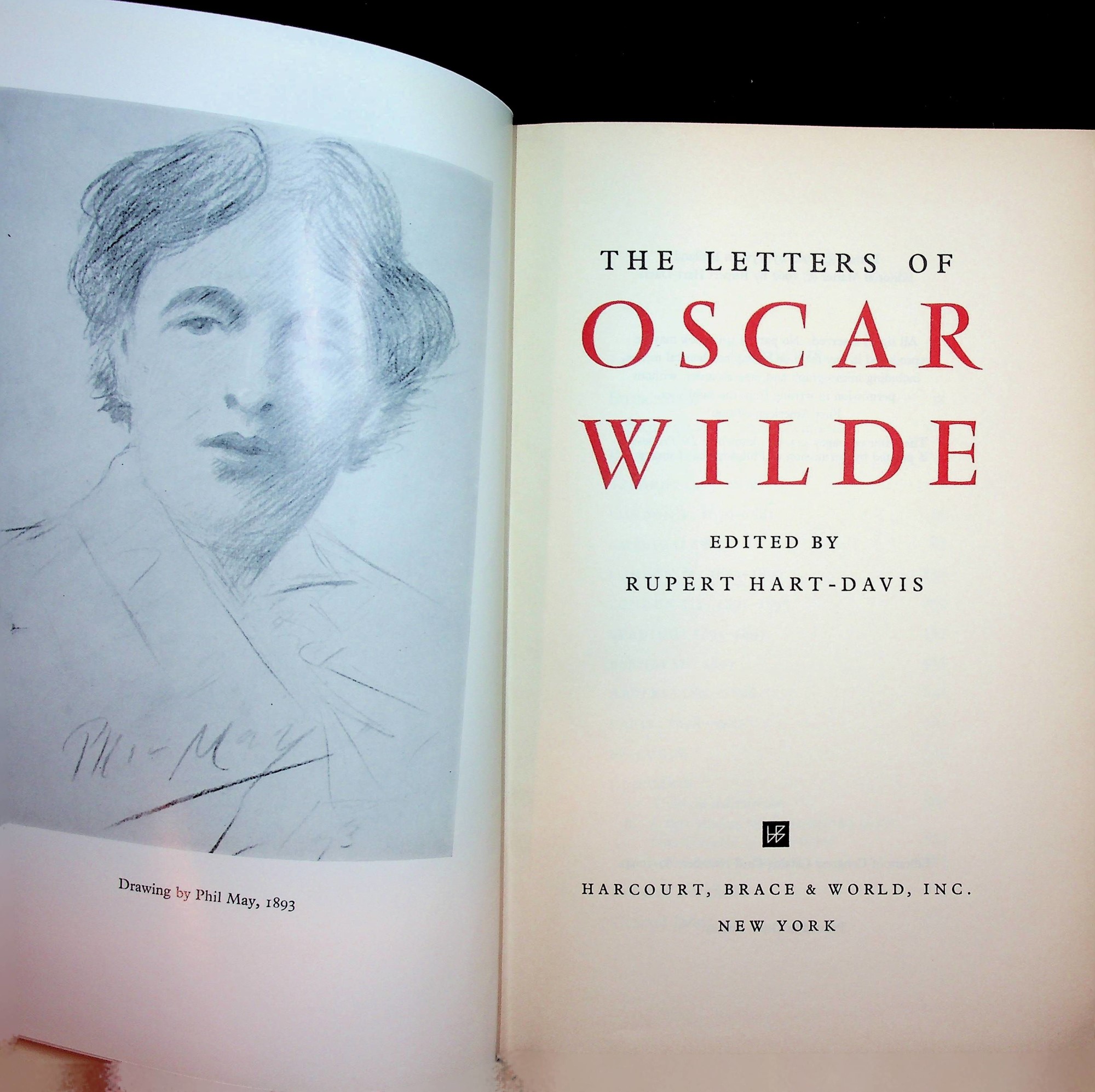 The Letters Of Oscar Wilde By Ruper Hart Davis Editor Good 1962 First American Edition