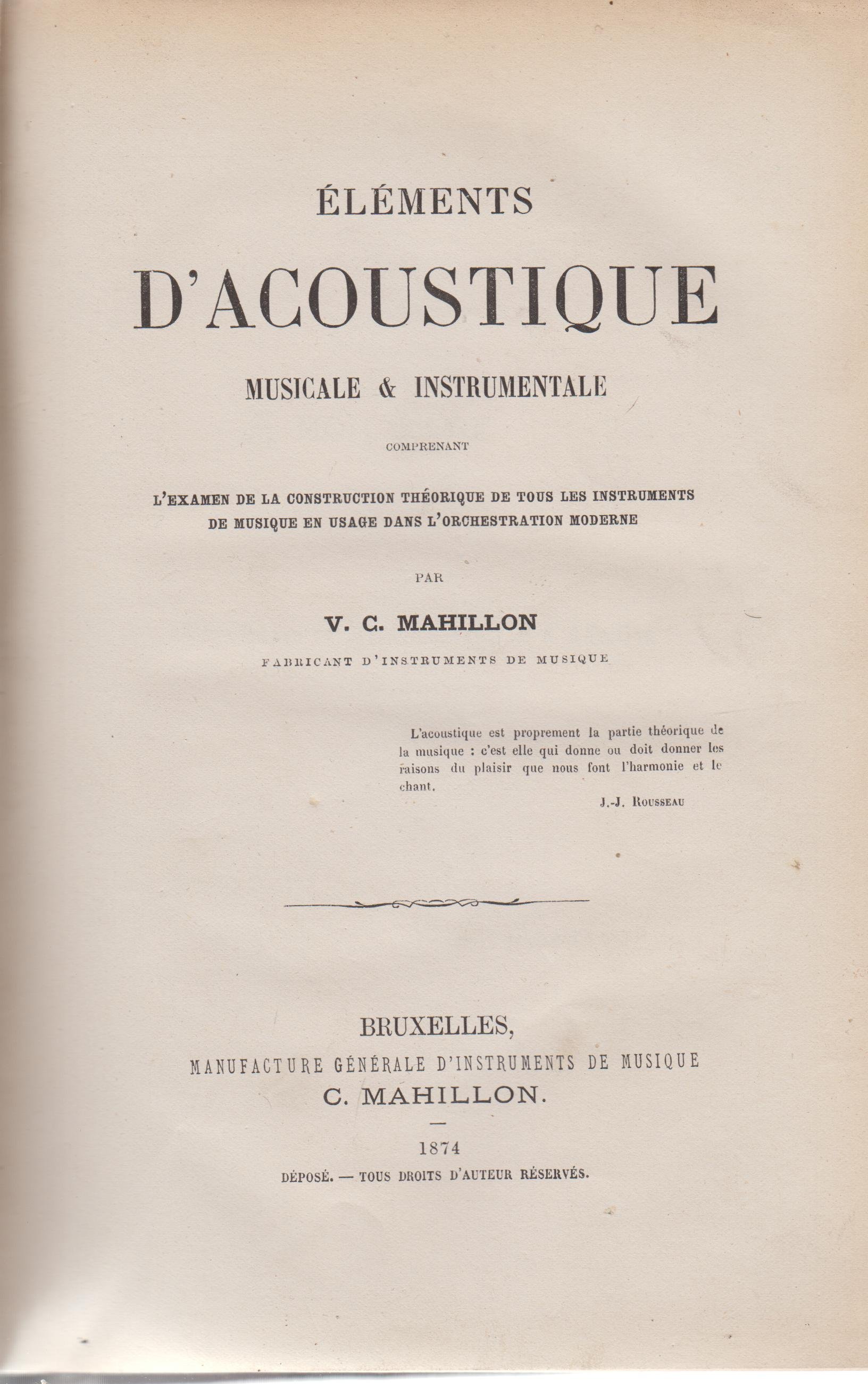 Éléments d'acoustique musicale et instrumentale, comprenant l'examen de ...