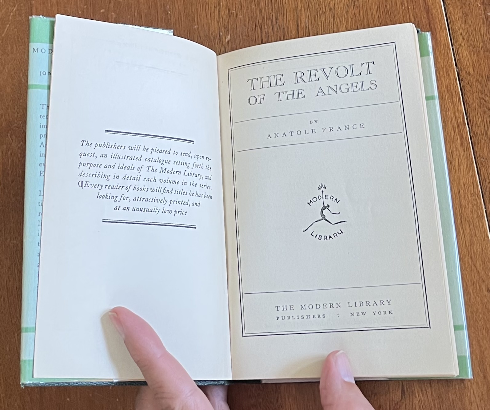 The Revolt of the Angels **VERY RARE FIRST MODERN LIBRARY EDITION ...