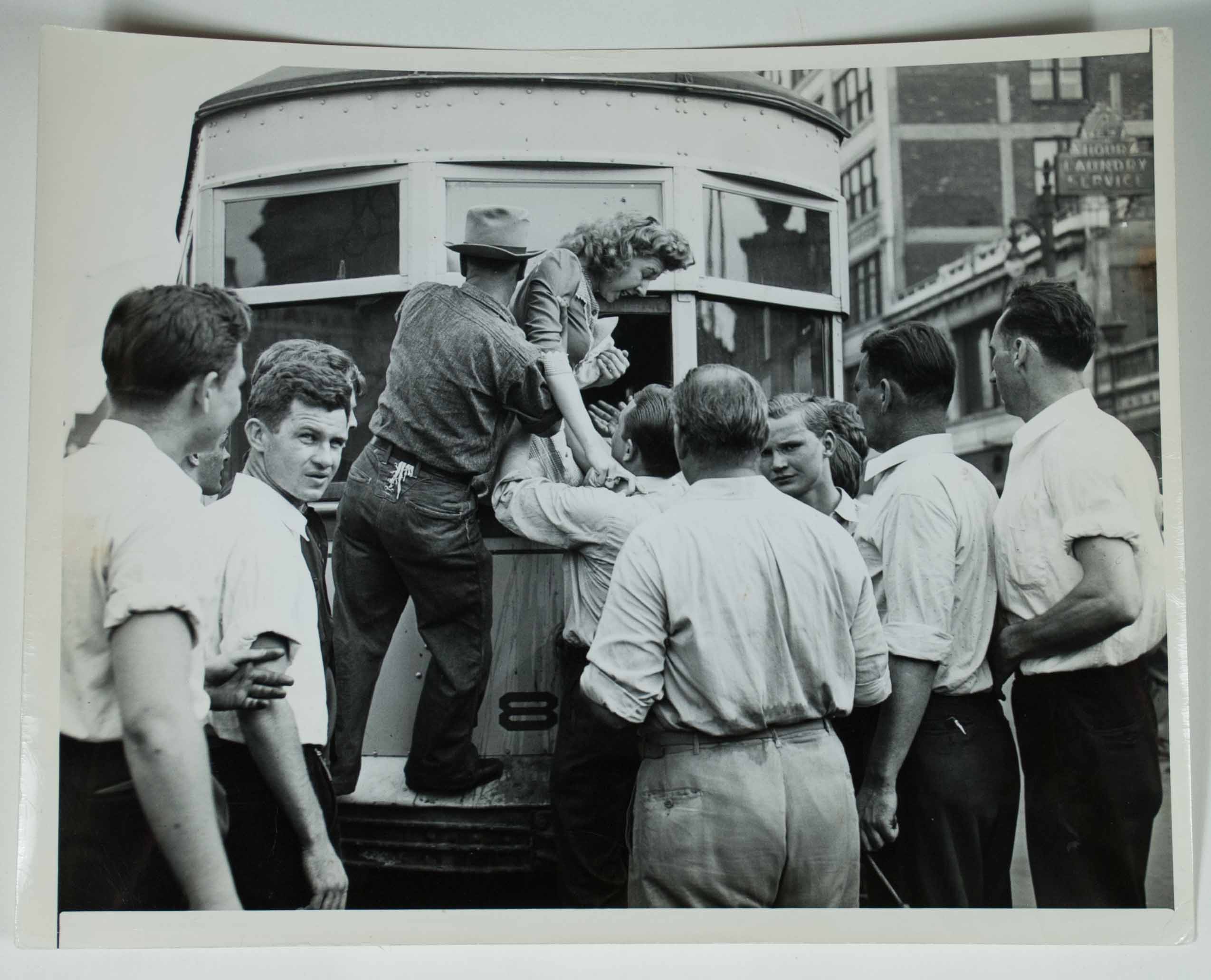 Original Detroit Race Riot 1943 press photo, signed on reverse: (1943 ...