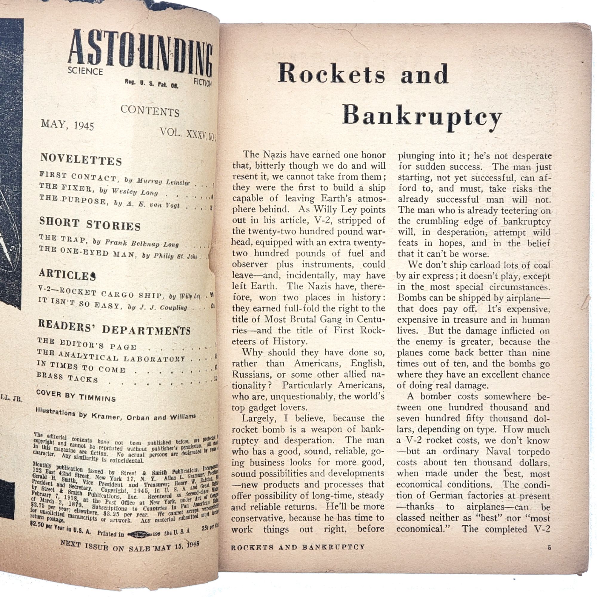Astounding Science Fiction, Vol. XXXV [35], No. 3, featuring First ...