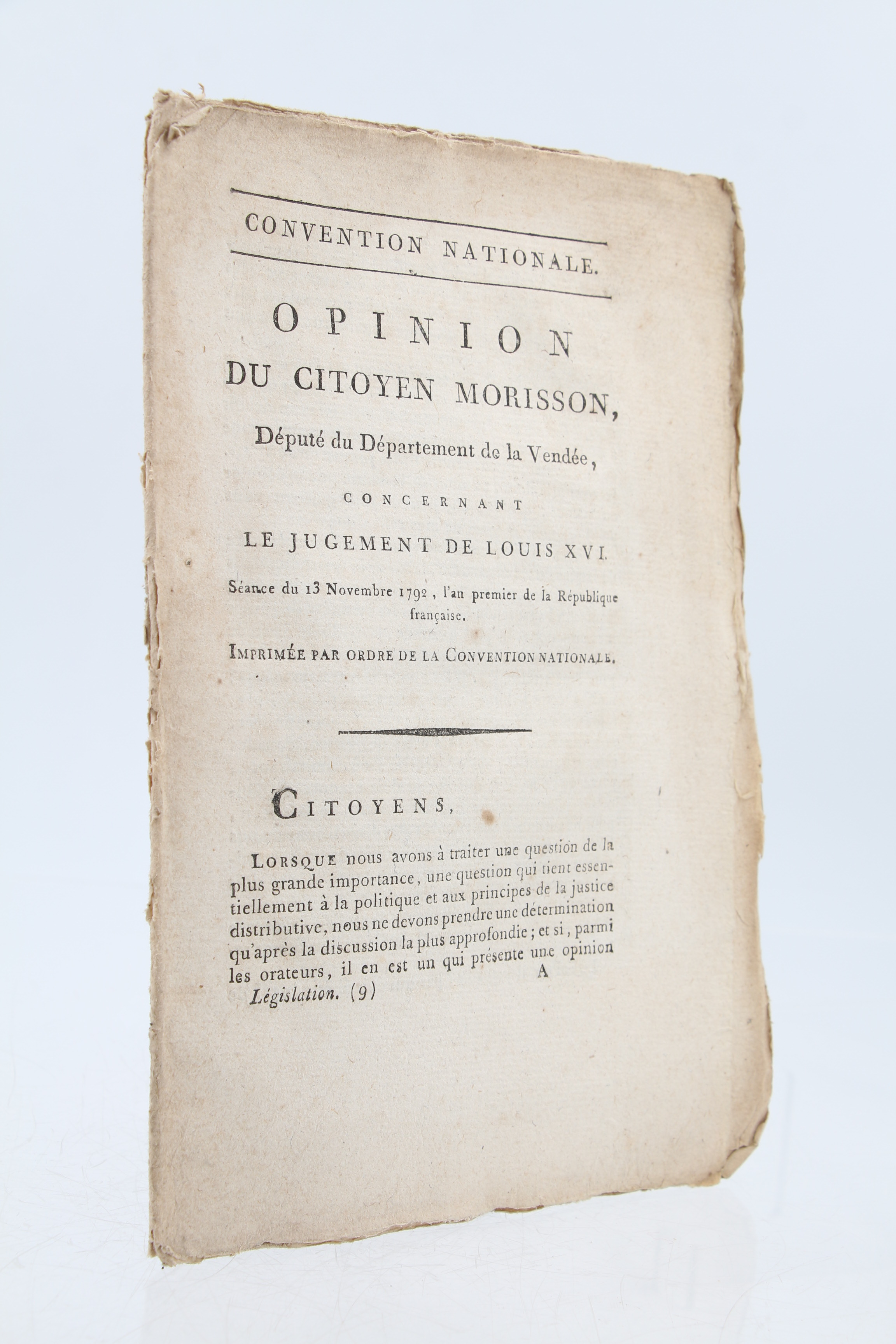 Opinion du citoyen Morisson, député du département de la Vendée ...