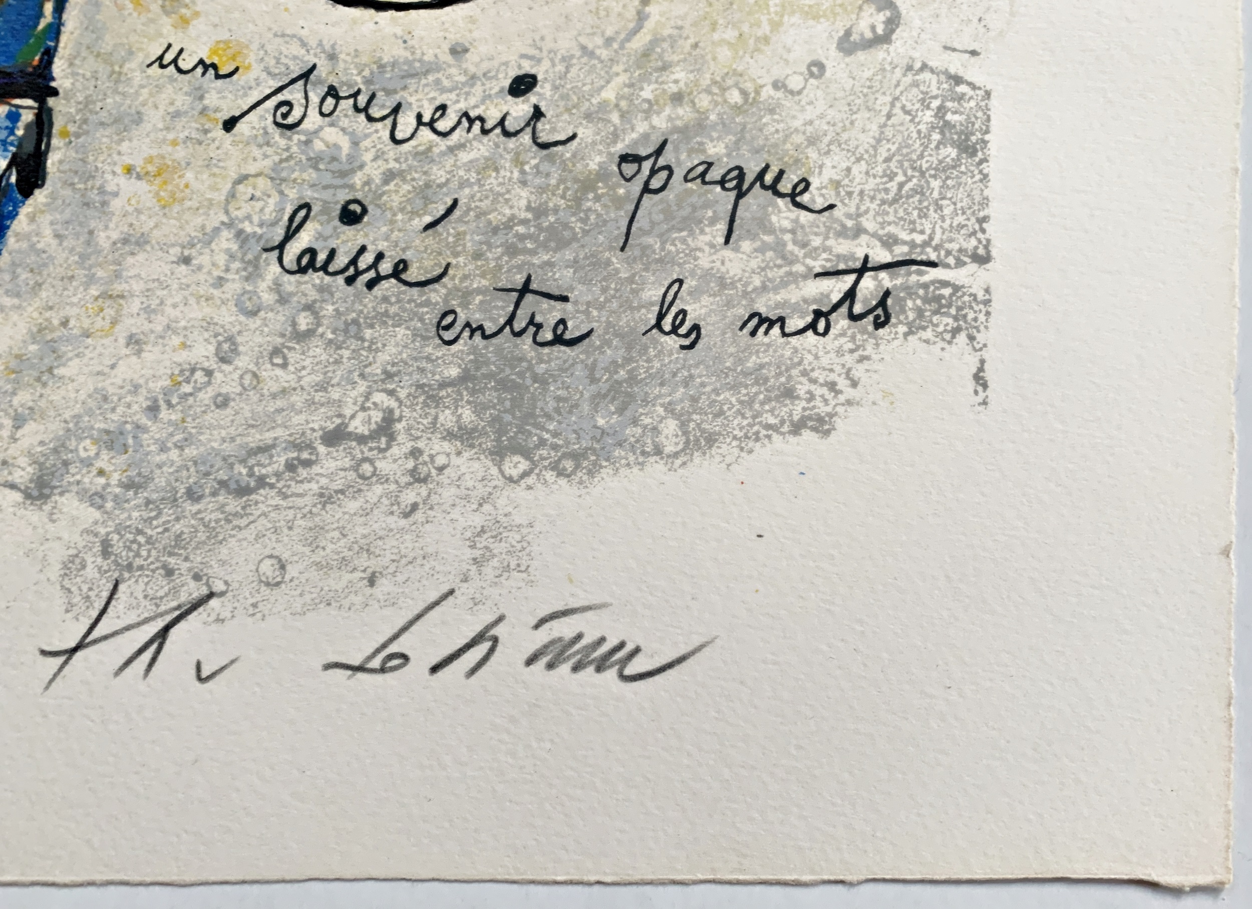 Un souvenir opaque von Theo Tobiasse: (1982) Signatur des Verfassers ...