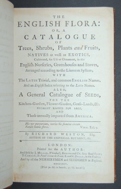 The English Flora: or, a Catalogue of Trees, Shrubs, Plants and Fruits ...