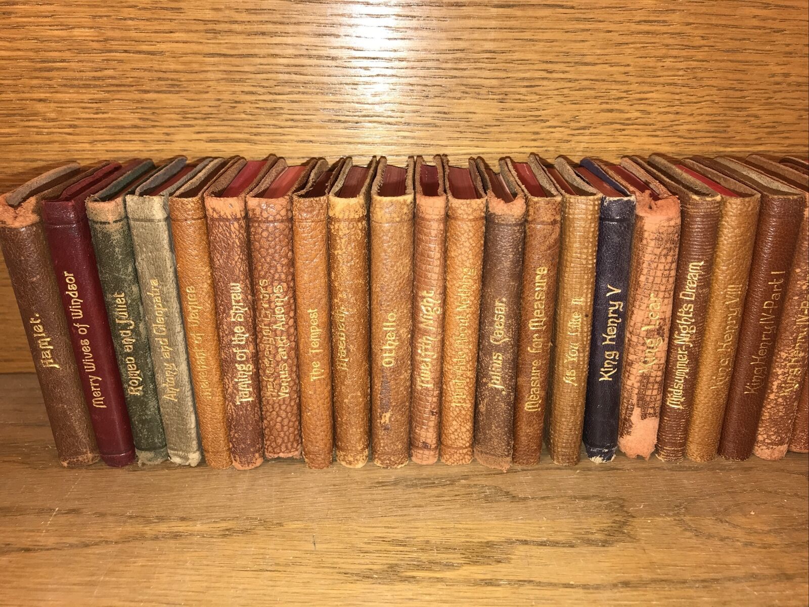 LEATHER Set;THE WORKS OF WILLIAM SHAKESPEARE! MINIATURE Knickerbocker ...