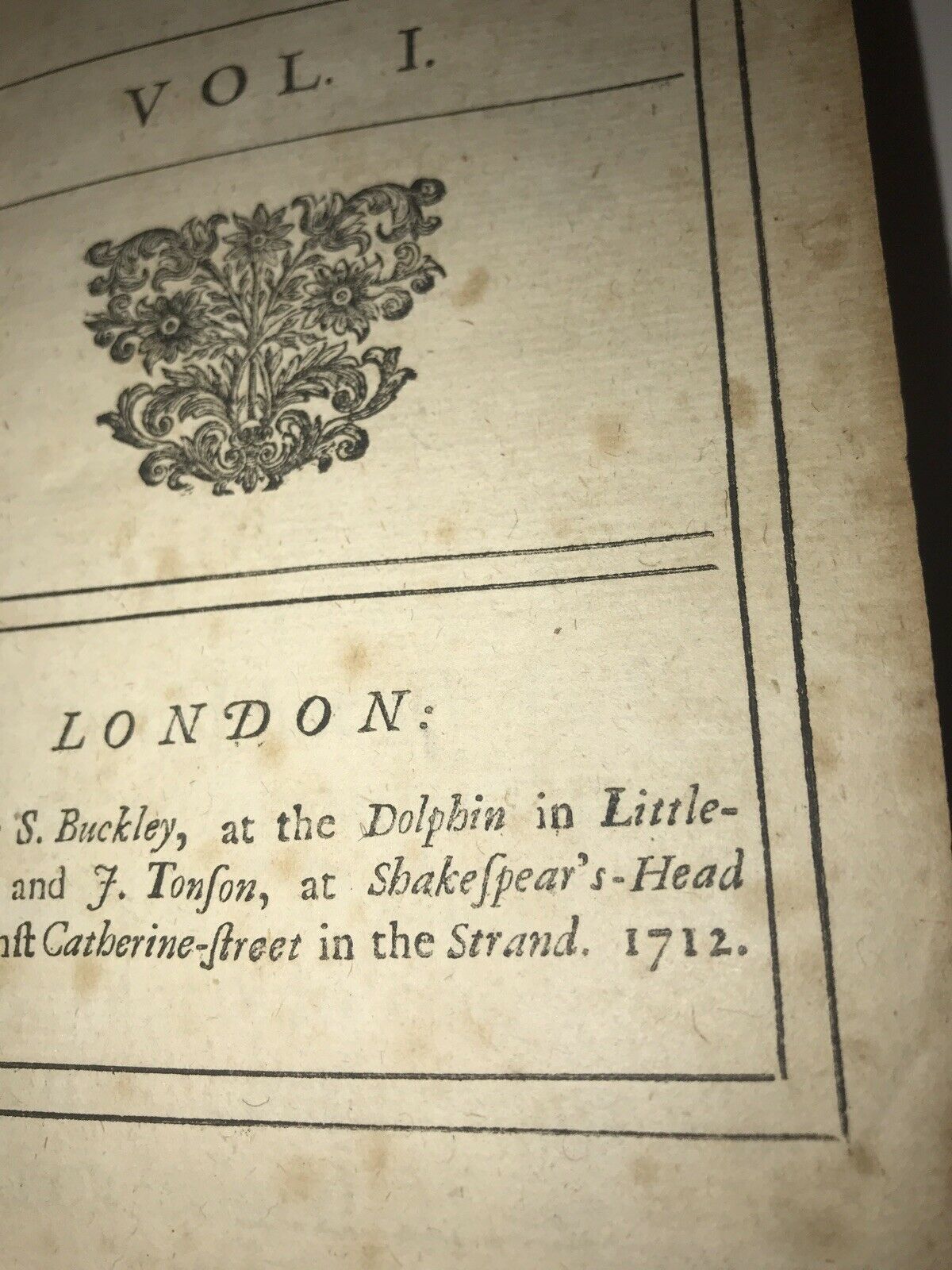 THE SPECTATOR! FIRST EDITION, 1712. Volume 1 Only. Missing Rear Cover ...