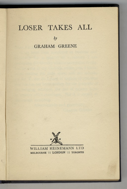 Loser Takes All By Greene Graham Libreria Oreste Gozzini Snc