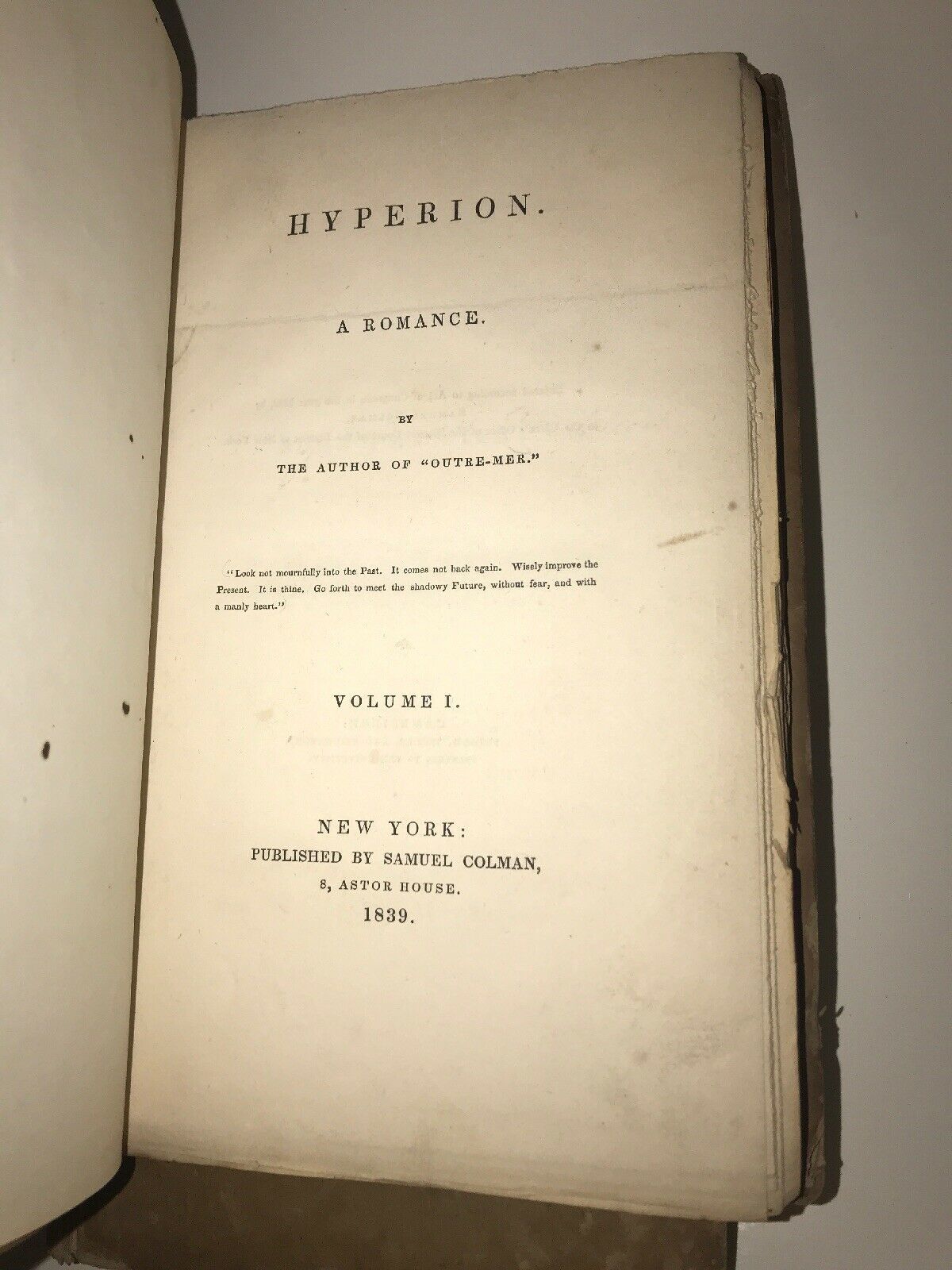 HENRY WADSWORTH LONGFELLOW! (FIRST EDITION, 1839!) In Original Binding ...