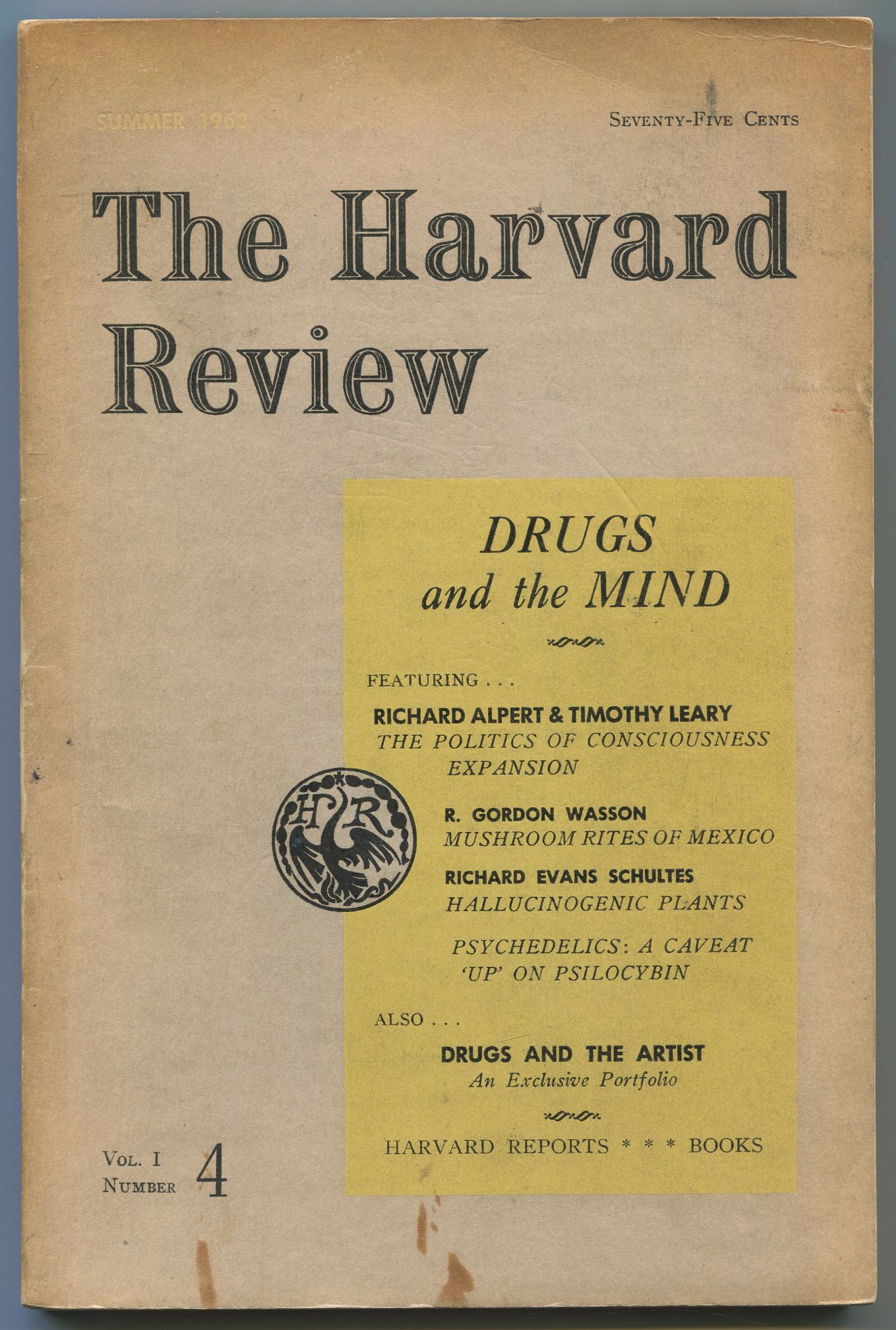 The Harvard Review. Vol. I, Number 4. Summer, 1963 by LEARY, Timothy ...