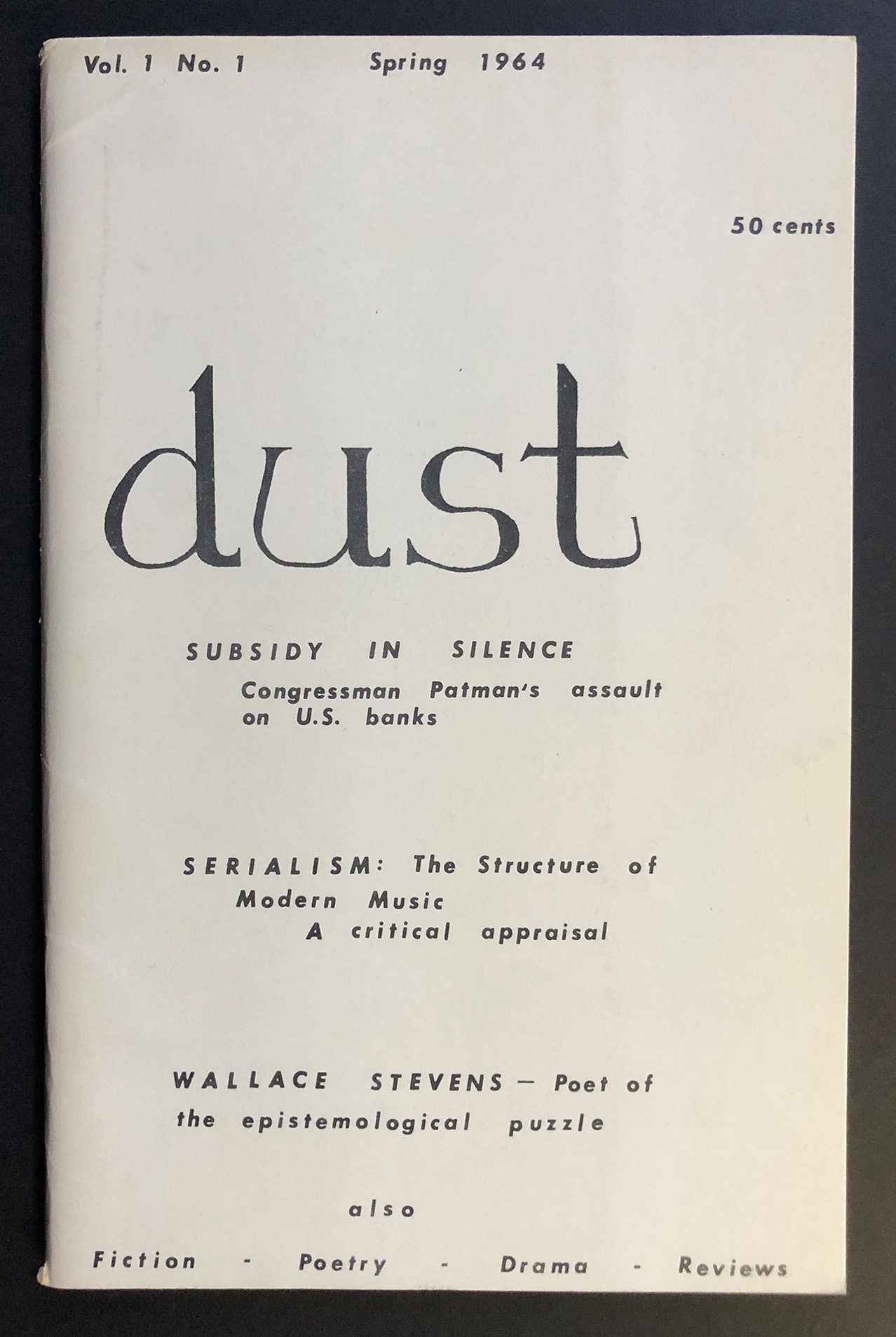 Dust 1 (Volume 1, Number 1, Spring 1964) by Fulton, Len (ed.), Andrew ...
