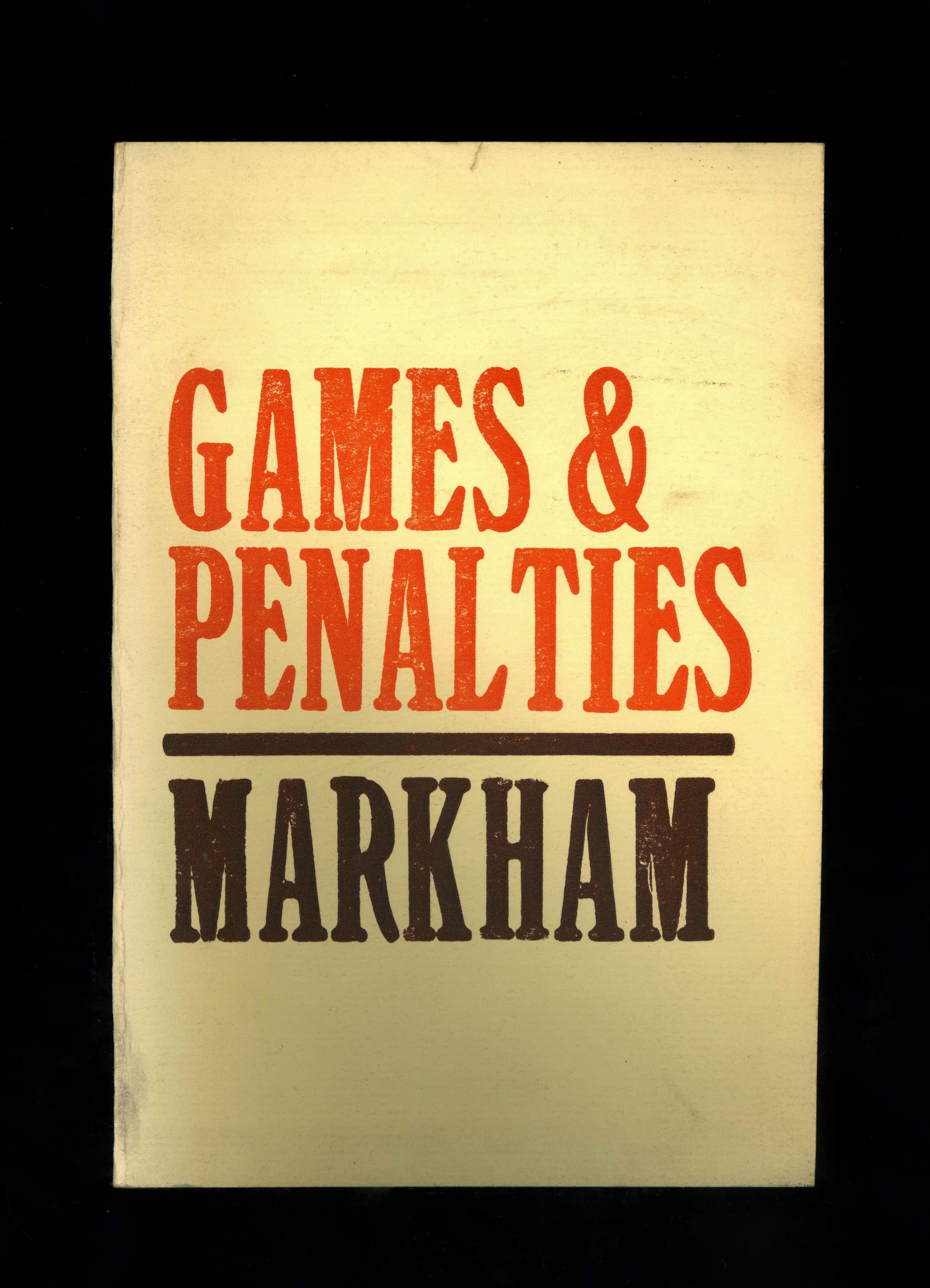 GAMES AND PENALTIES [First edition - PBO] by E. A. Markham [Edward ...