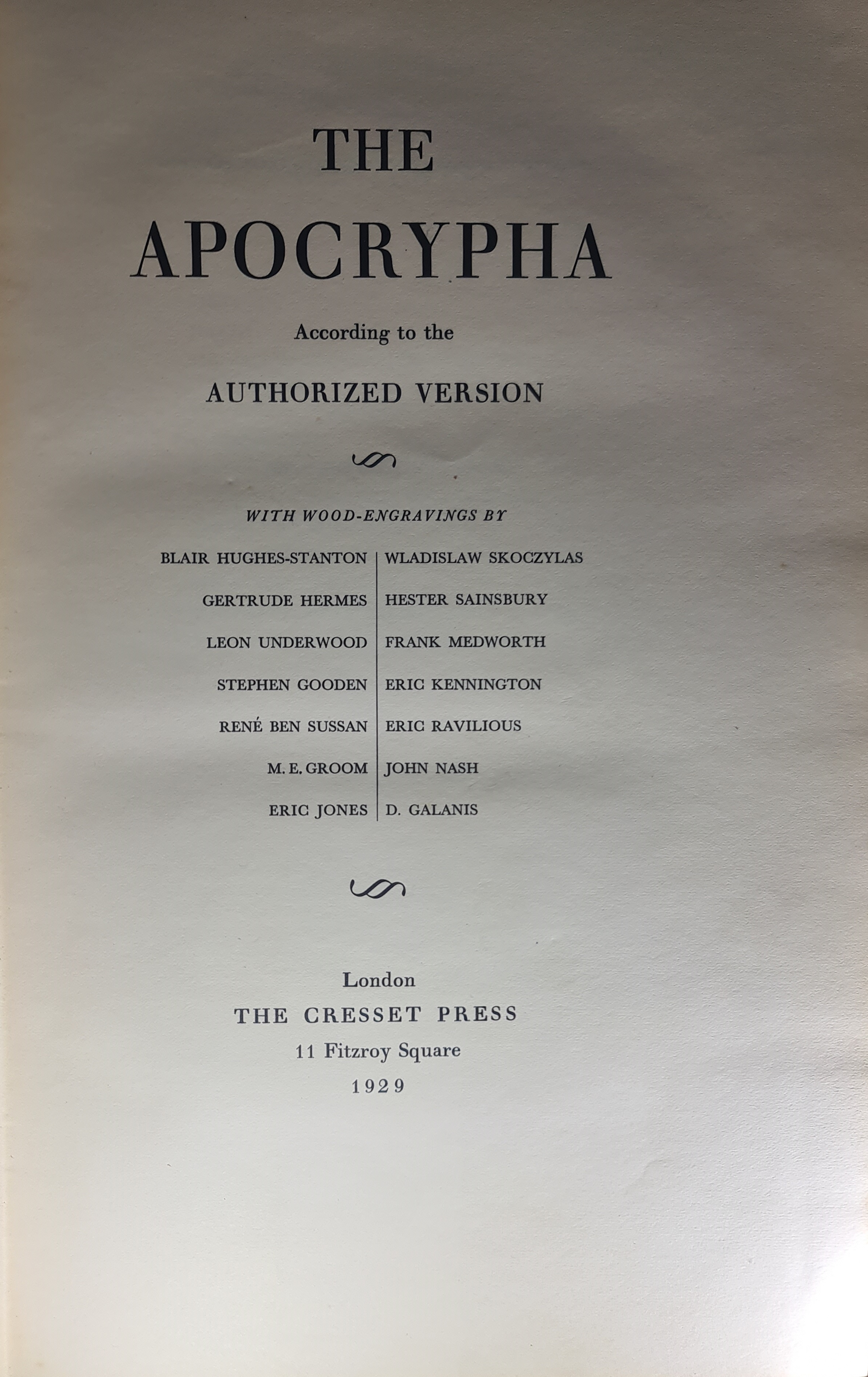 THE APOCRYPHA According to the Authorised Version Ltd Edtn 354/450 by ...