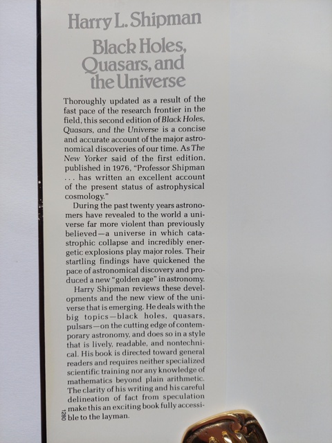 Black Holes, Quasars, and the Universe Harry L. Shipman Houghton ...