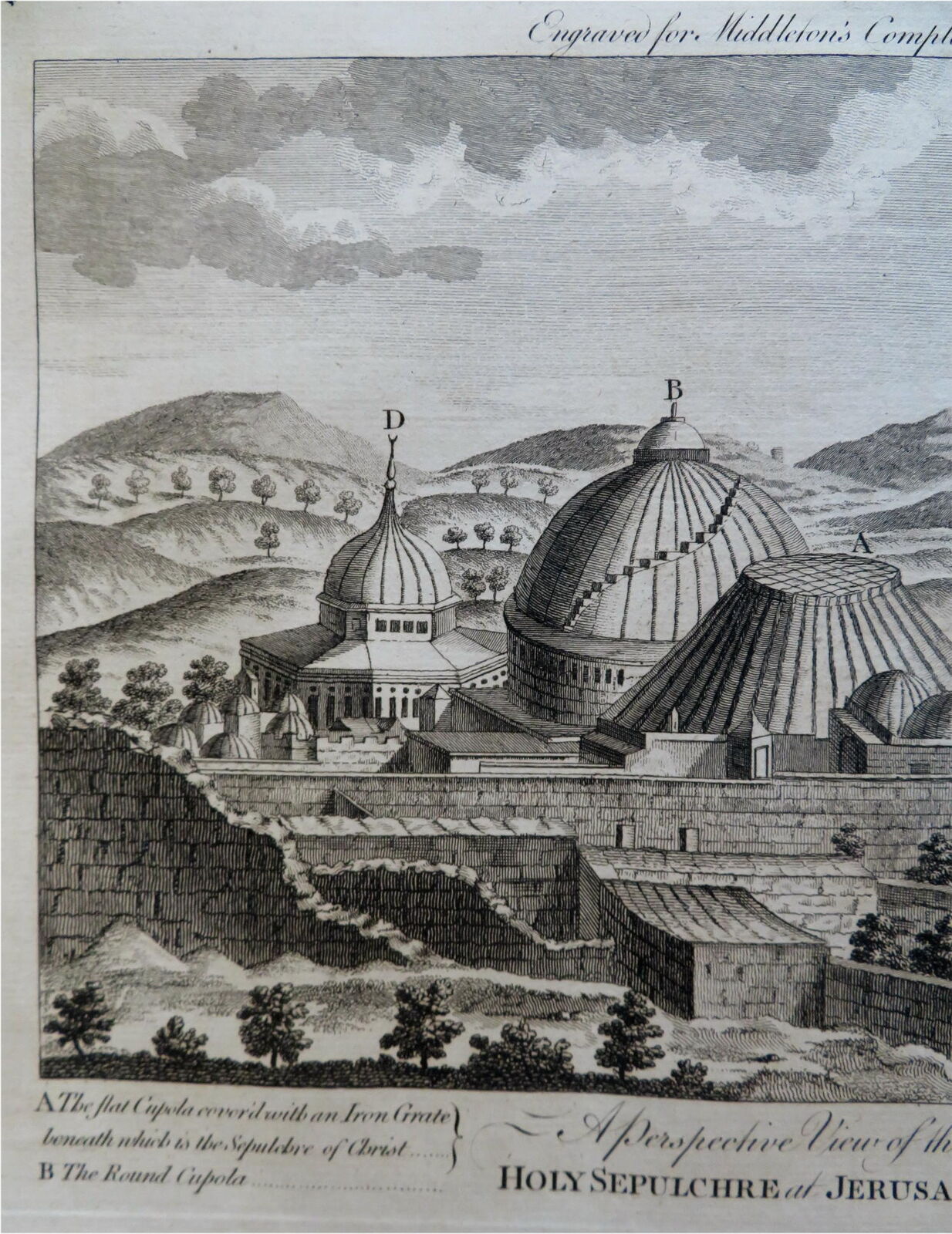 Church of the Holy Sepulcher Jerusalem Israel Palestine c. 1780 ...