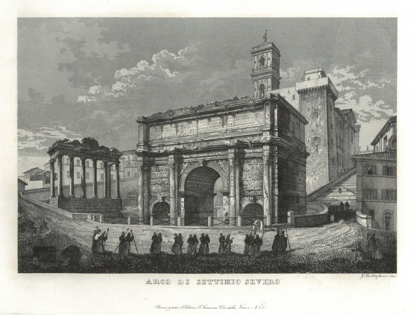 ROM. "Arco die Settimio Severo", im Vordergrund Prozession.: Kunst ...