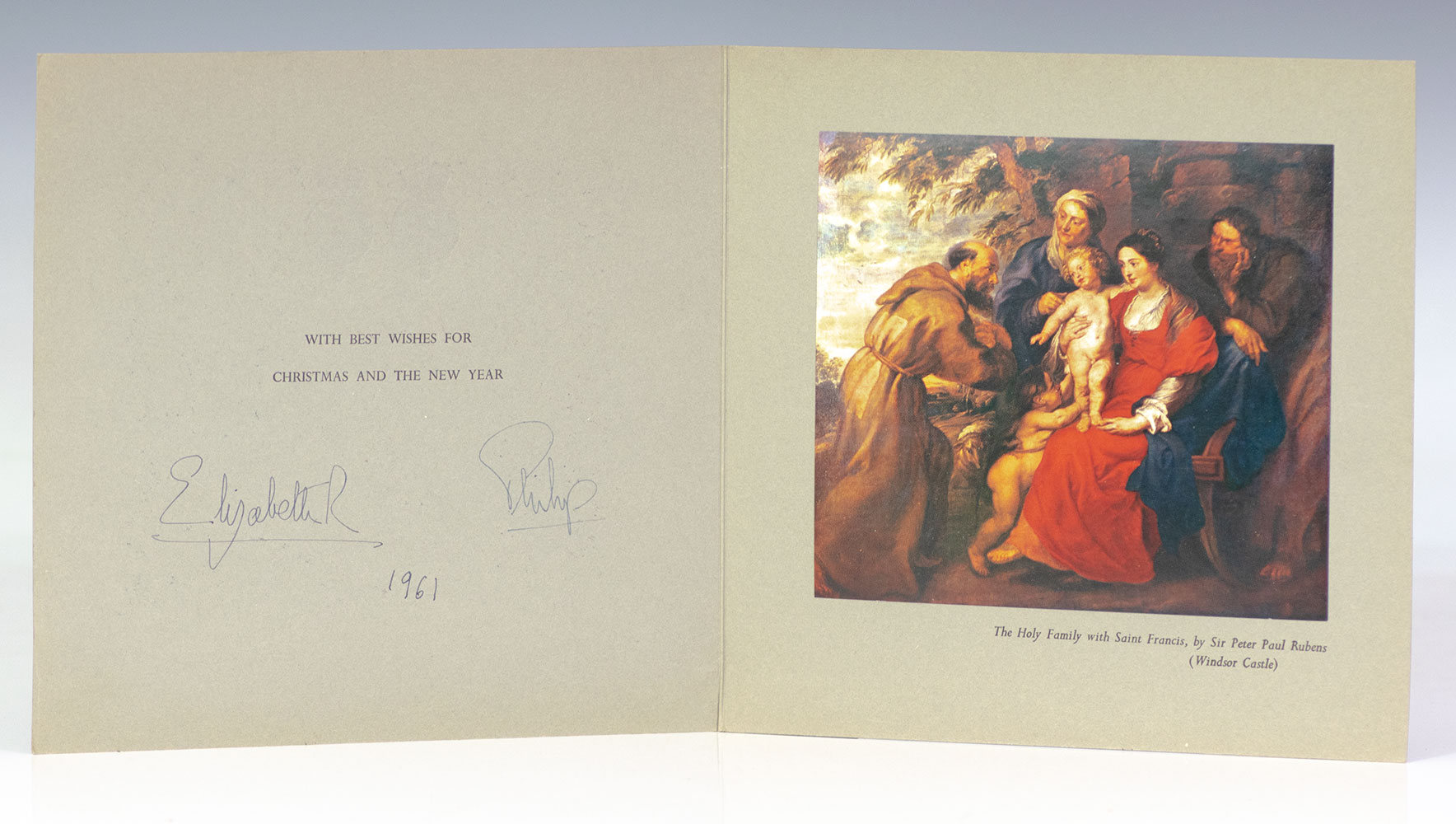 Queen Elizabeth II and Prince Philip Signed Royal 1961 Christmas Card ...