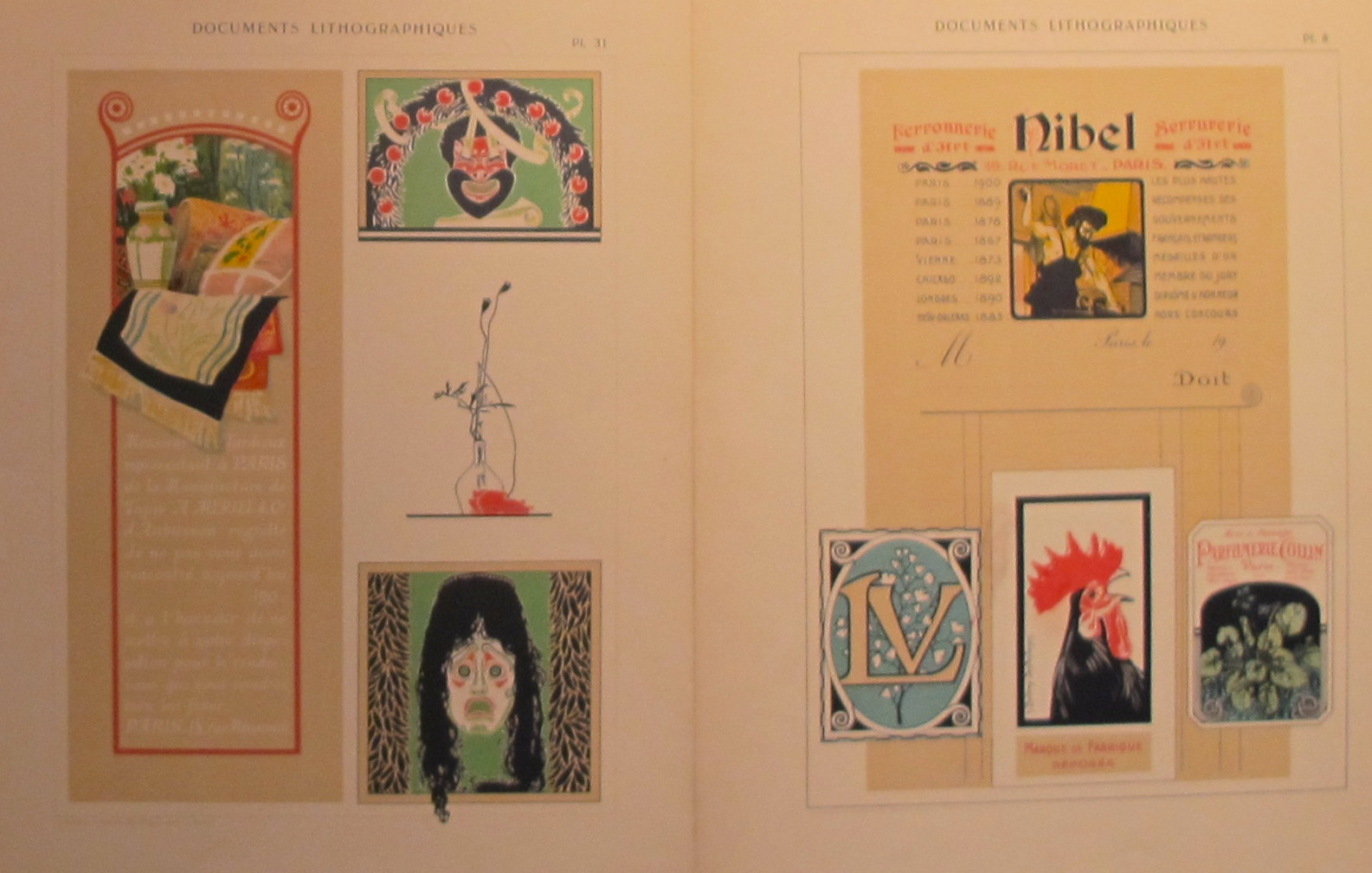 1900c. Belle Epoque Design Sheets, Documents Lithographiques Plate #8 ...