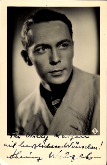 Ansichtskarte / Postkarte Schauspieler Heinz Welzel, Portrait, Ross ...