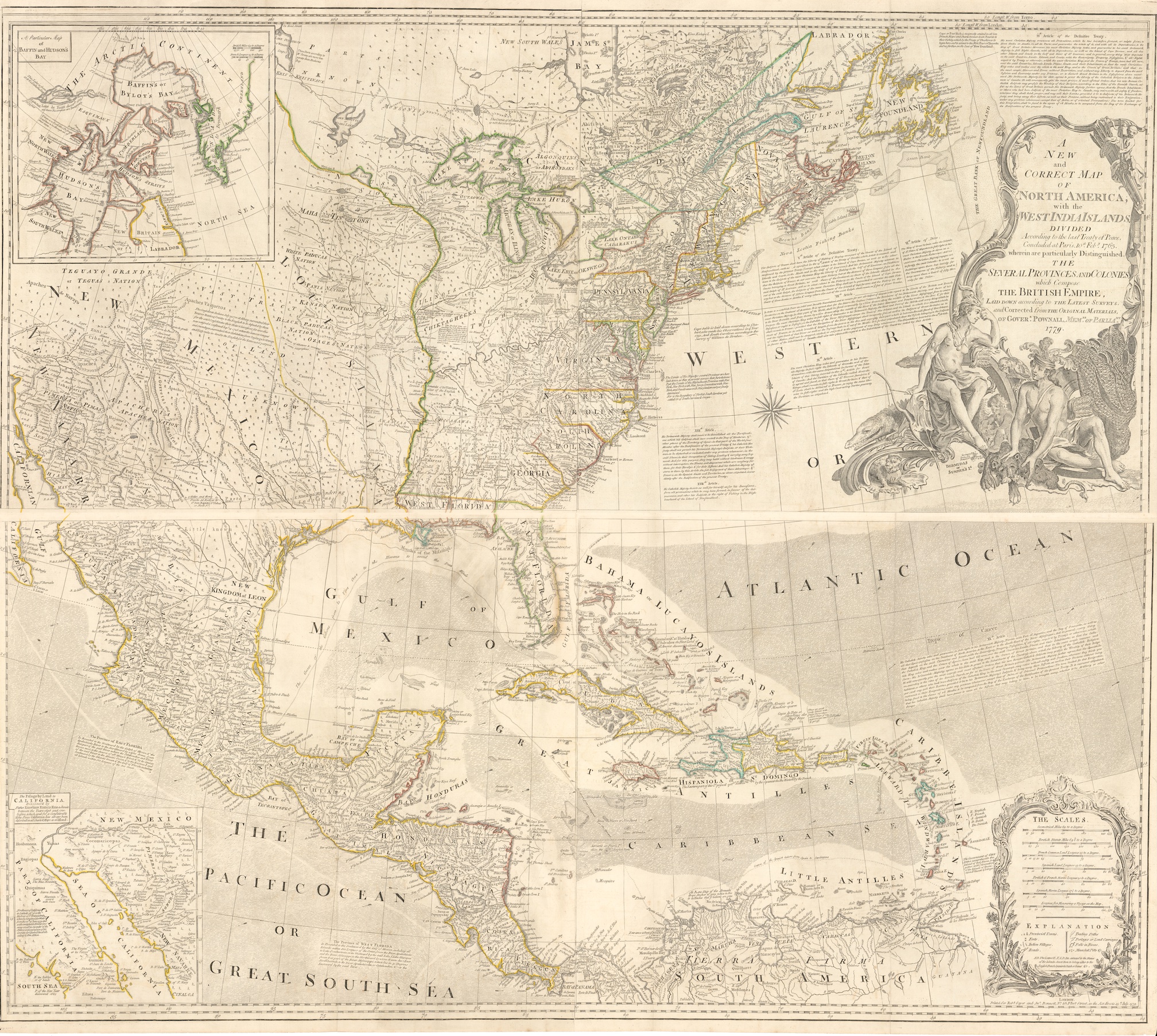 A New and Correct Map of North America, with the West India Islands ...