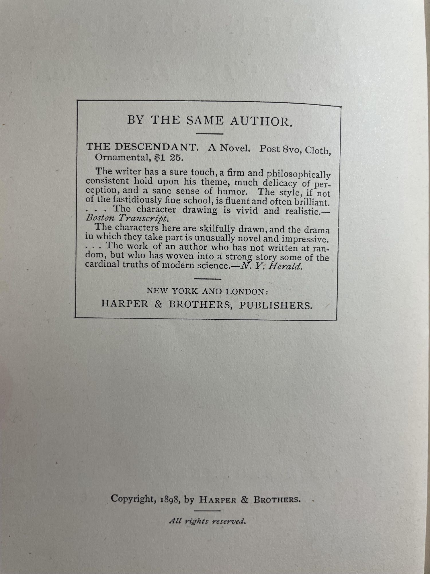 Phases of an Inferior Planet by Ellen Glasgow: (1898) 1st Edition ...