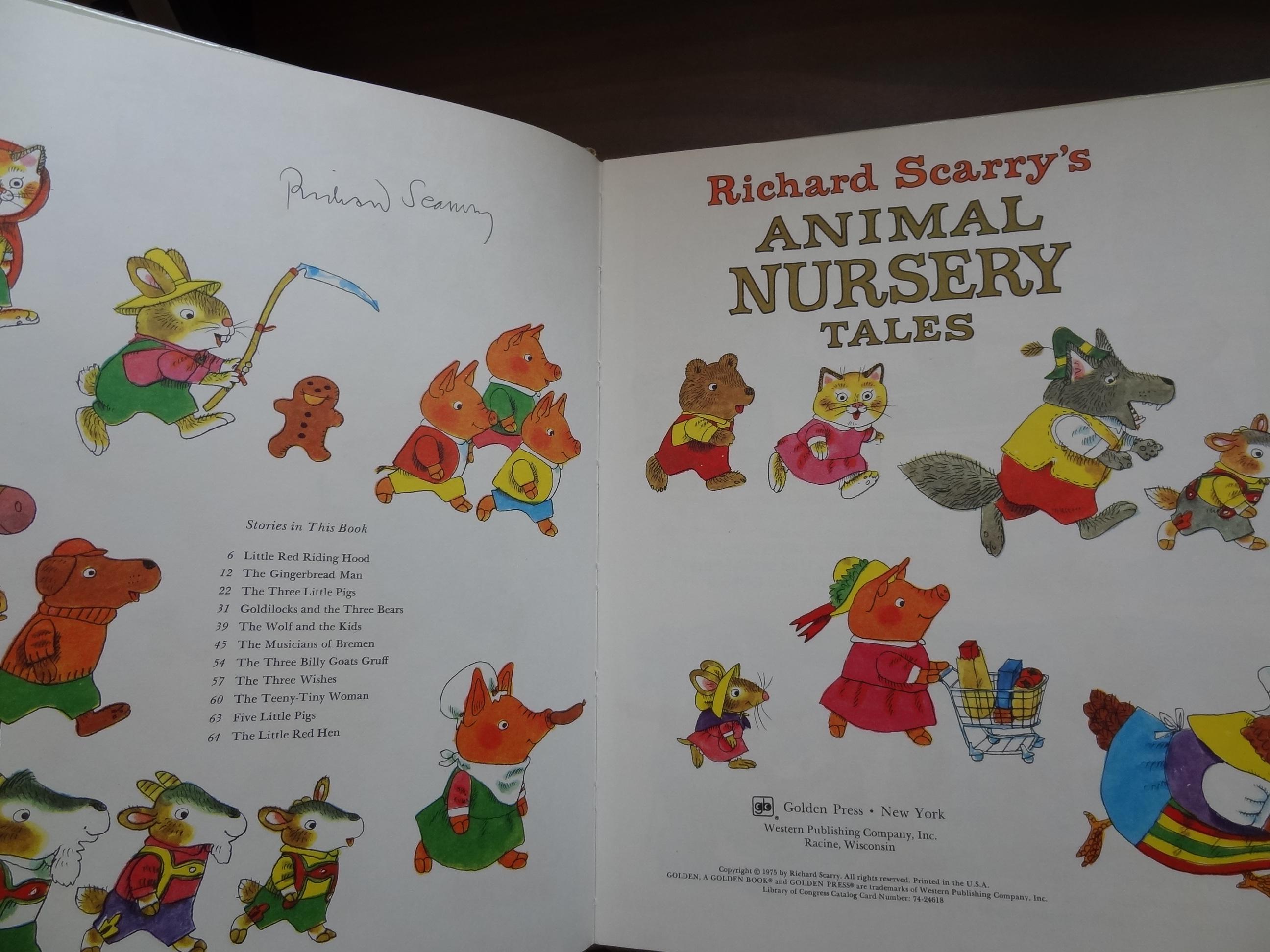 Richard Scarry's Animal Nursery Tales *Signed (A Golden Book-oversize ...