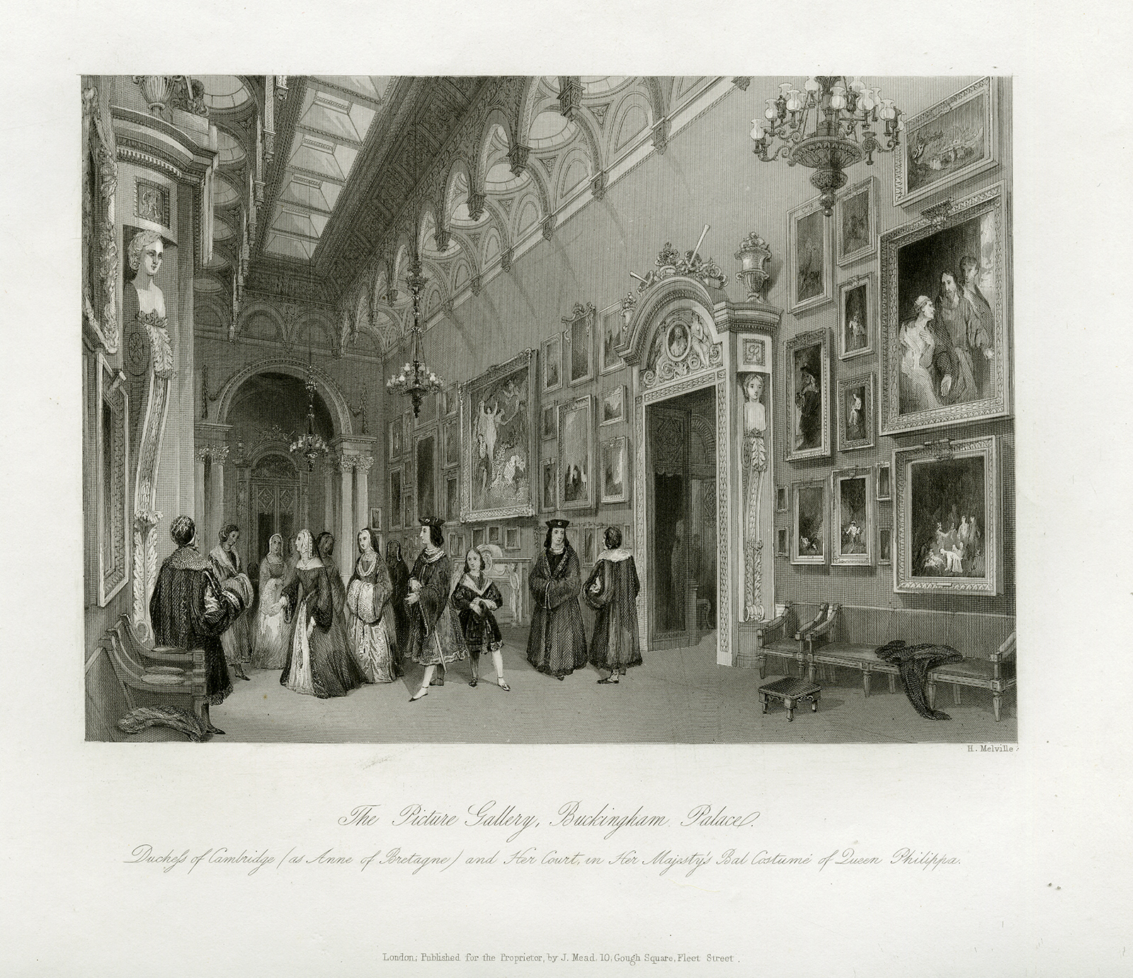 Antique Print-The Picture Gallery at Buckingham Palace-Shepherd ...
