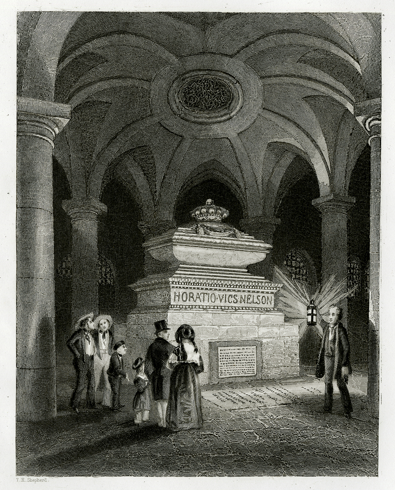Antique Print-Nelson's Tomb at the Crypt of Saint Pauls-Shepherd-1841 ...
