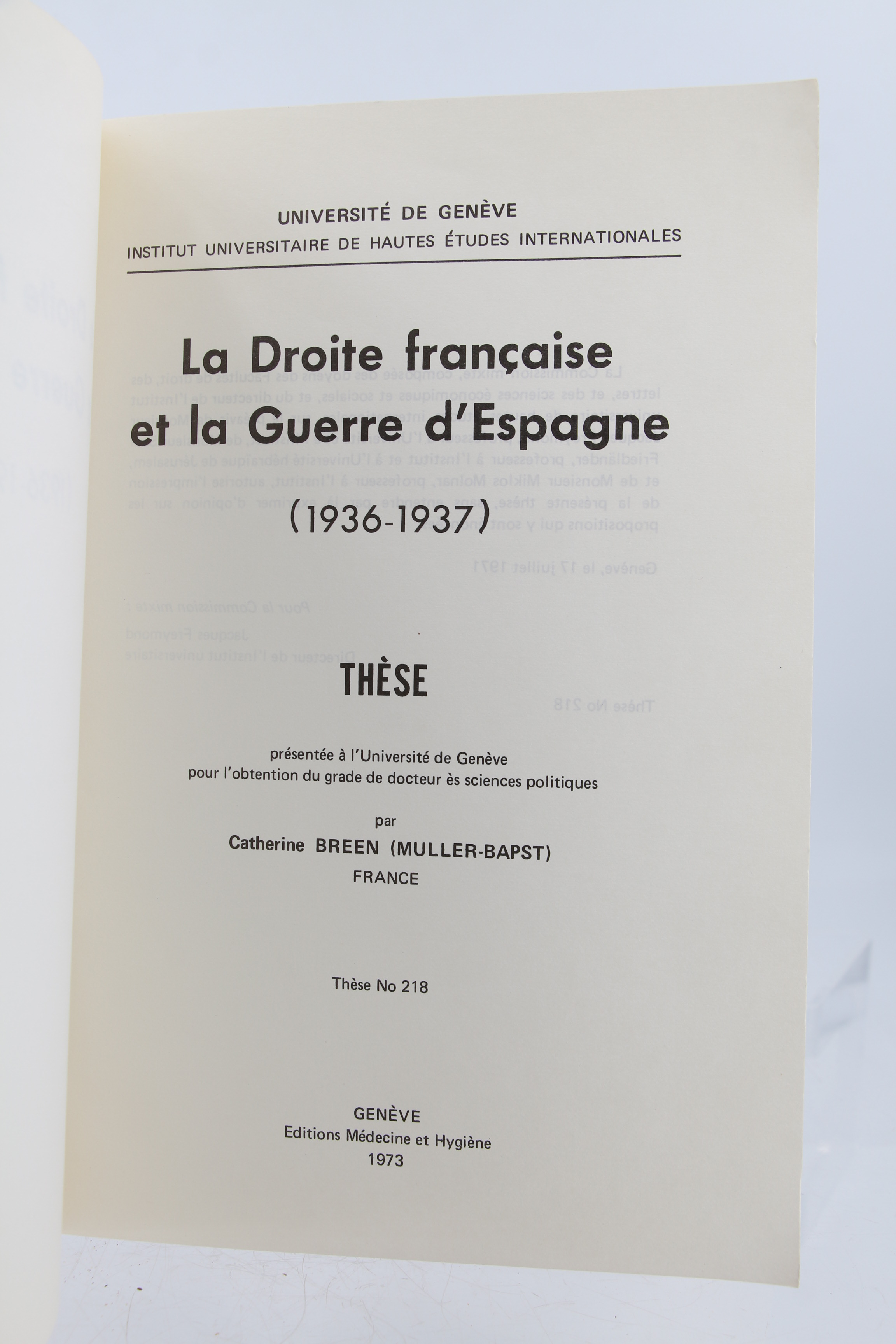 La droite française et la guerre d'Espagne von BREEN Catherine ...