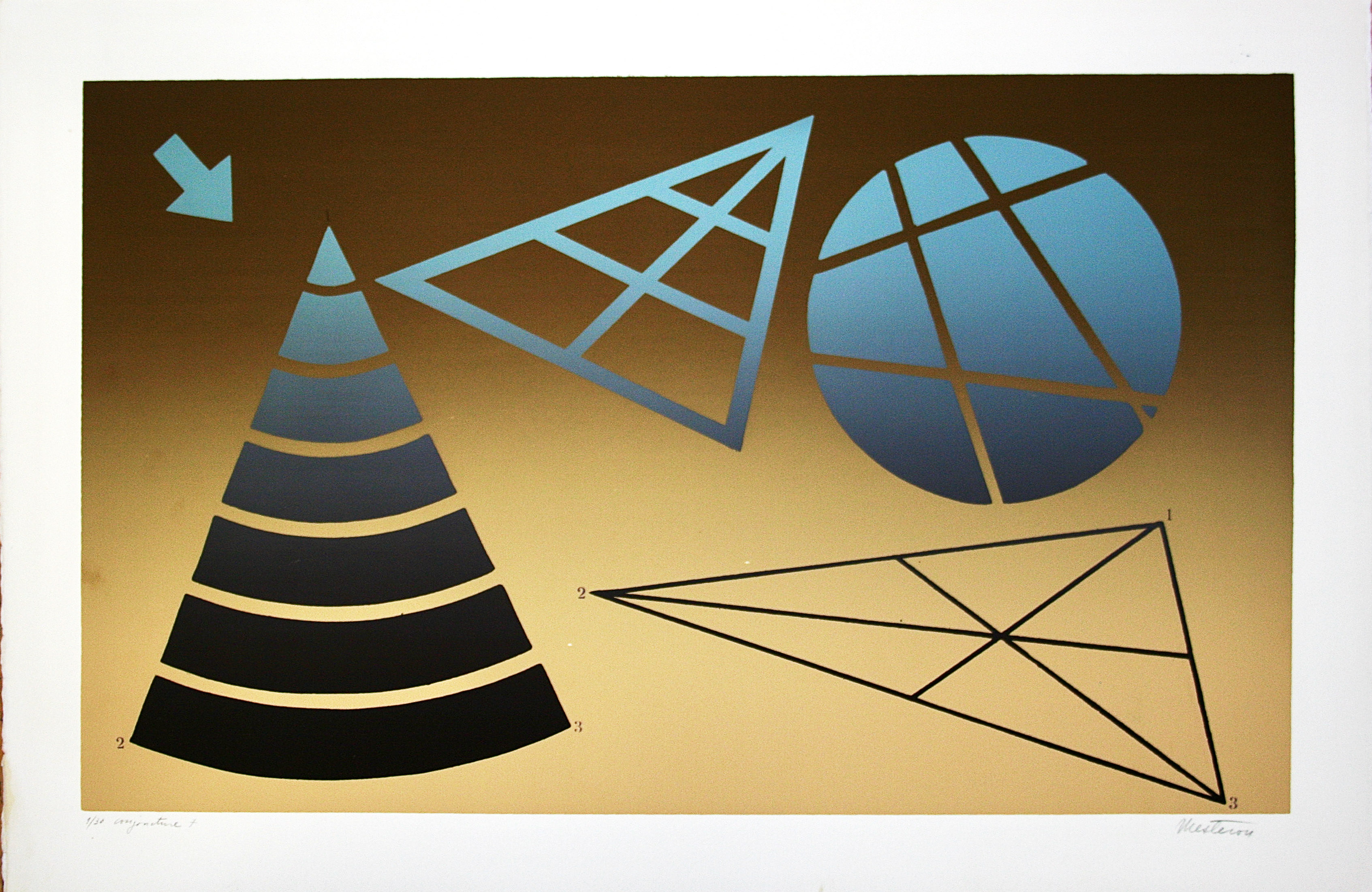 MARIA MESTEROU: "Conjuncture 7", Original lithograph signed by the ...