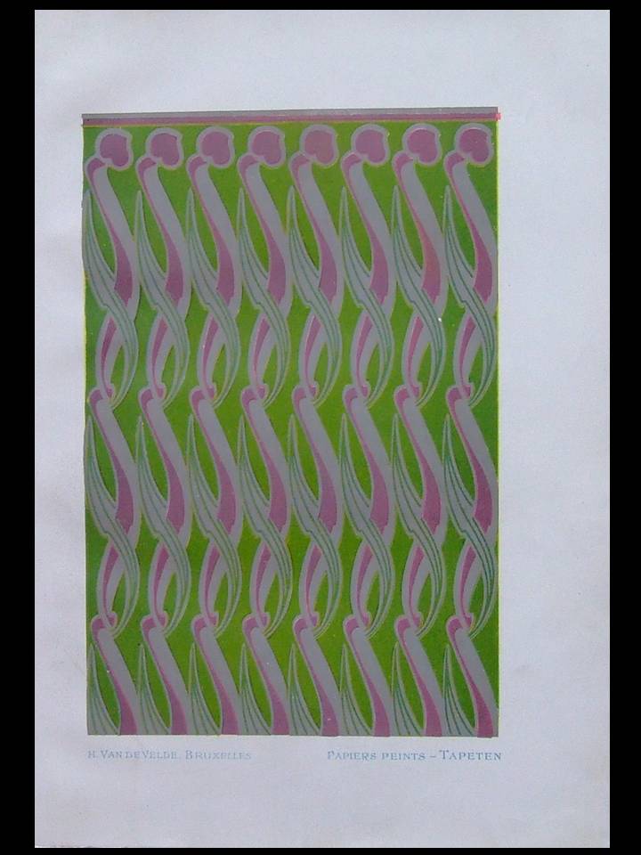 HENRY VAN DE VELDE, PAPIERS PEINTS - 1898 - LITHOGRAPHIE, ART NOUVEAU ...