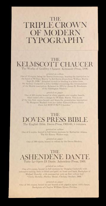 The Triple Crown of Modern Typography by [W. Thomas Taylor] Bridwell ...