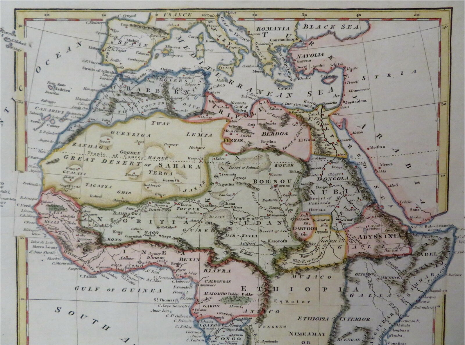 Africa Continent Barbary Coast Guinea Congo Madagascar Abyssinia 1807 ...