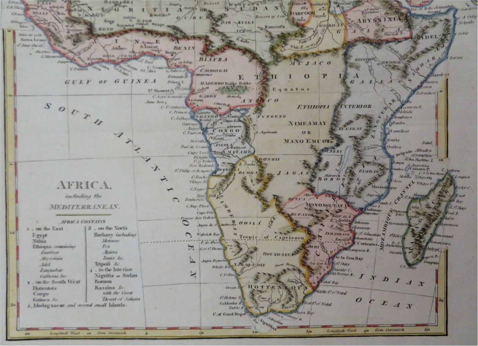 Africa Continent Barbary Coast Guinea Congo Madagascar Abyssinia 1807 ...