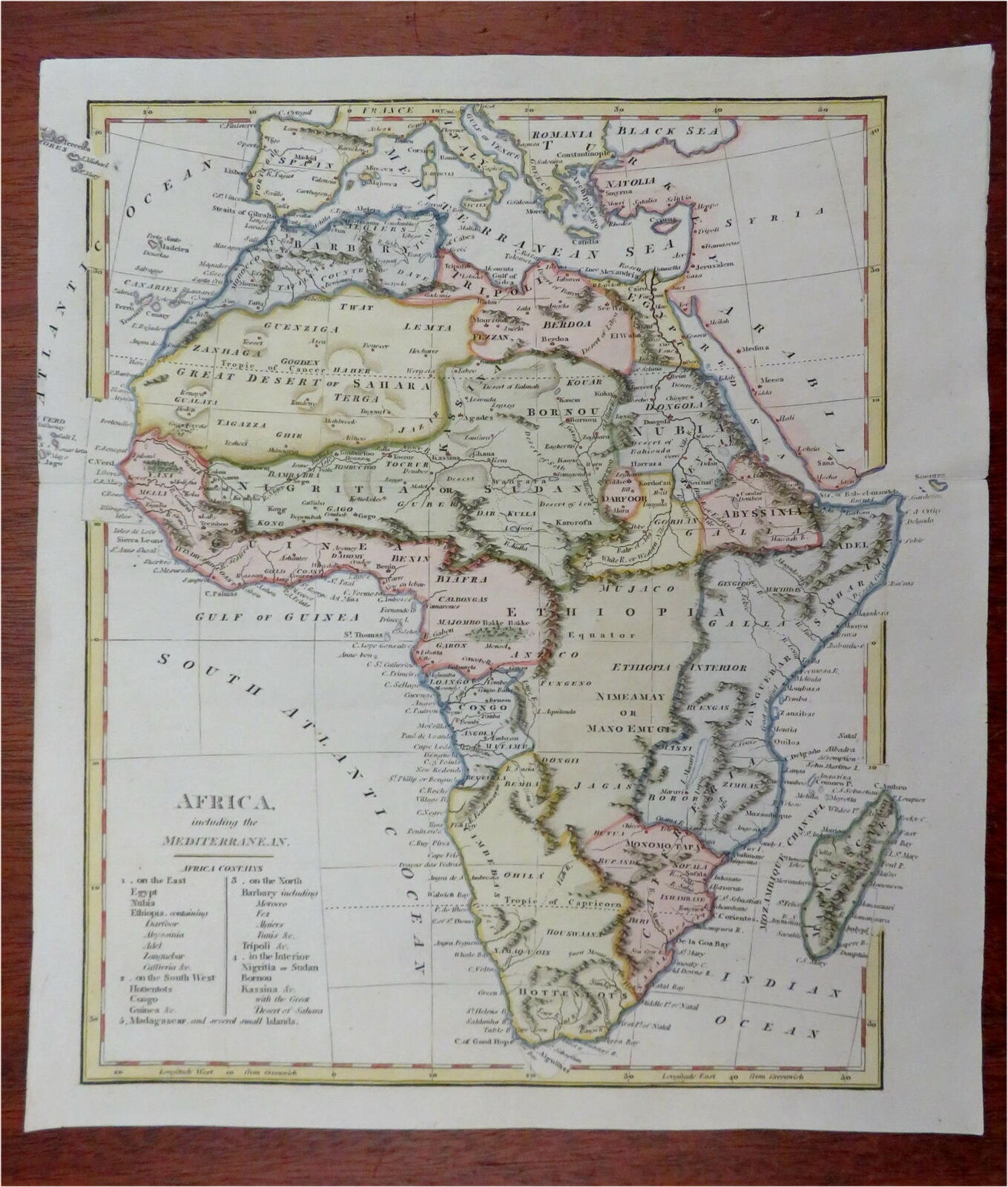 Africa Continent Barbary Coast Guinea Congo Madagascar Abyssinia 1807 ...