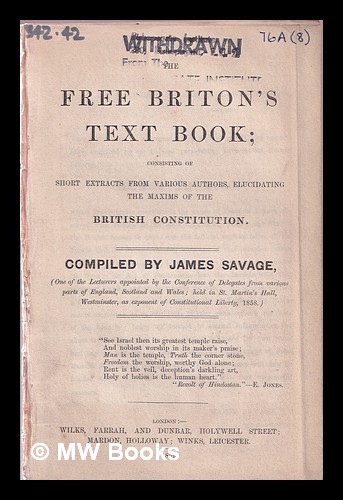 The free Briton's text book : consisiting of short extracts from ...