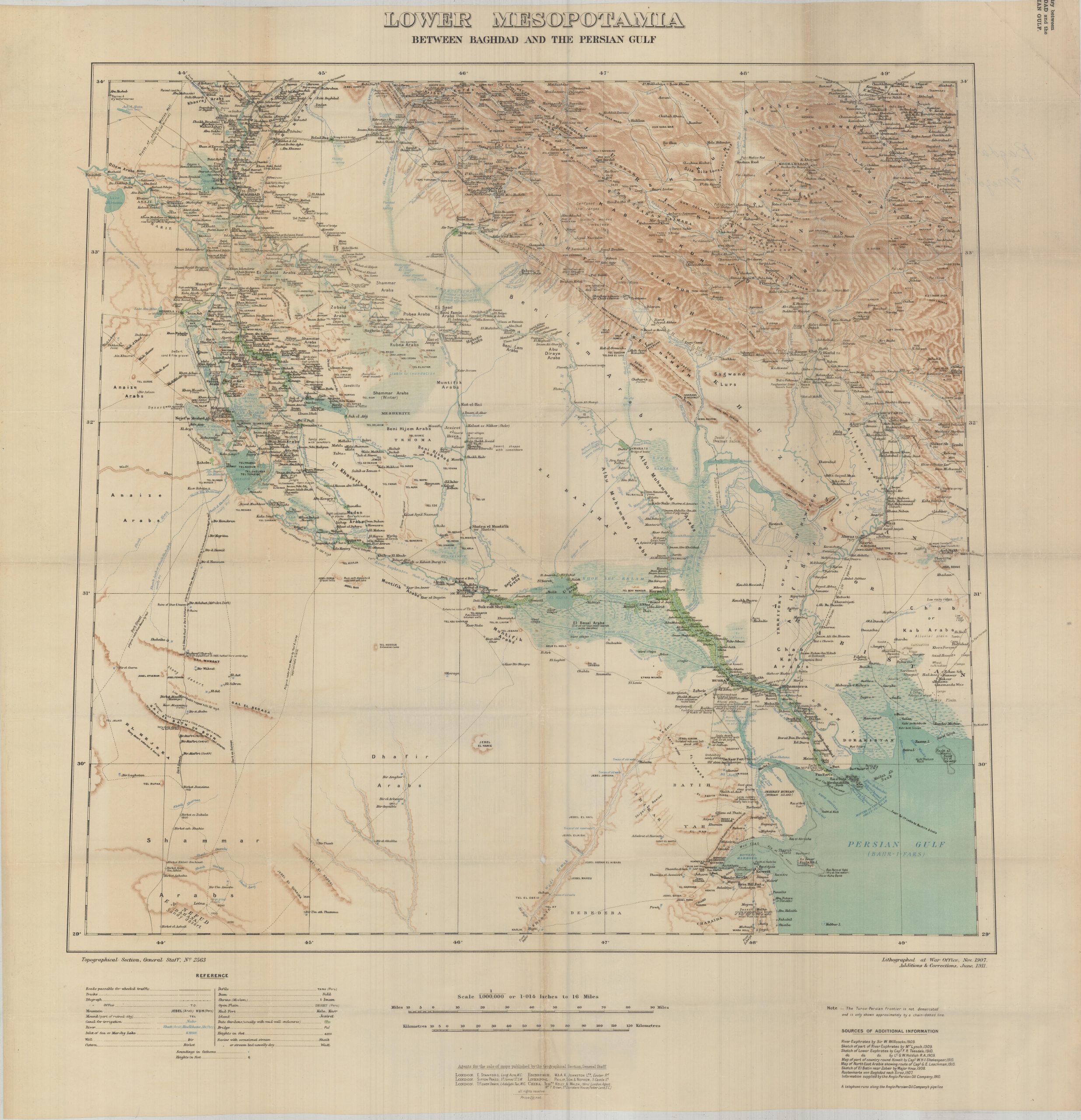 Lower Mesopotamia between Baghdad and the Persian Gulf. by WAR OFFICE ...