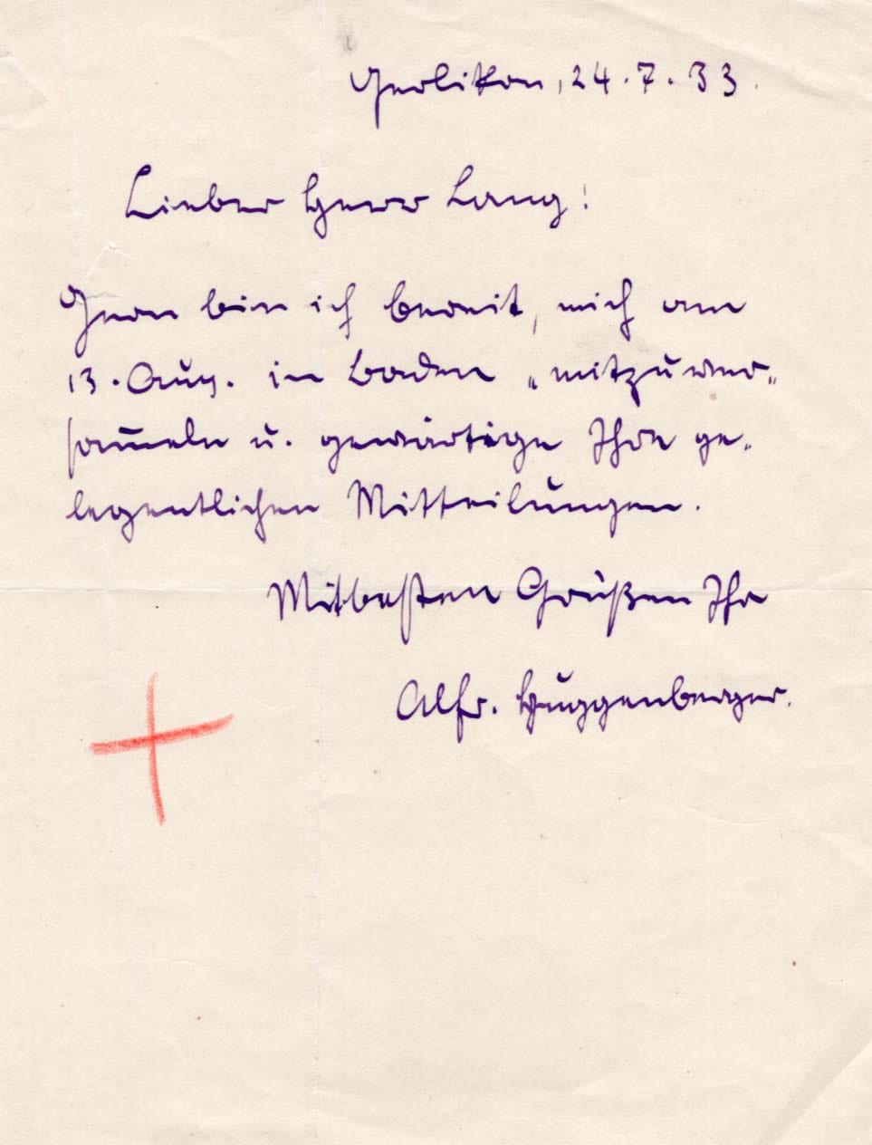 Alfred Huggenberger Autograph | signed letters von Alfred Huggenberger ...