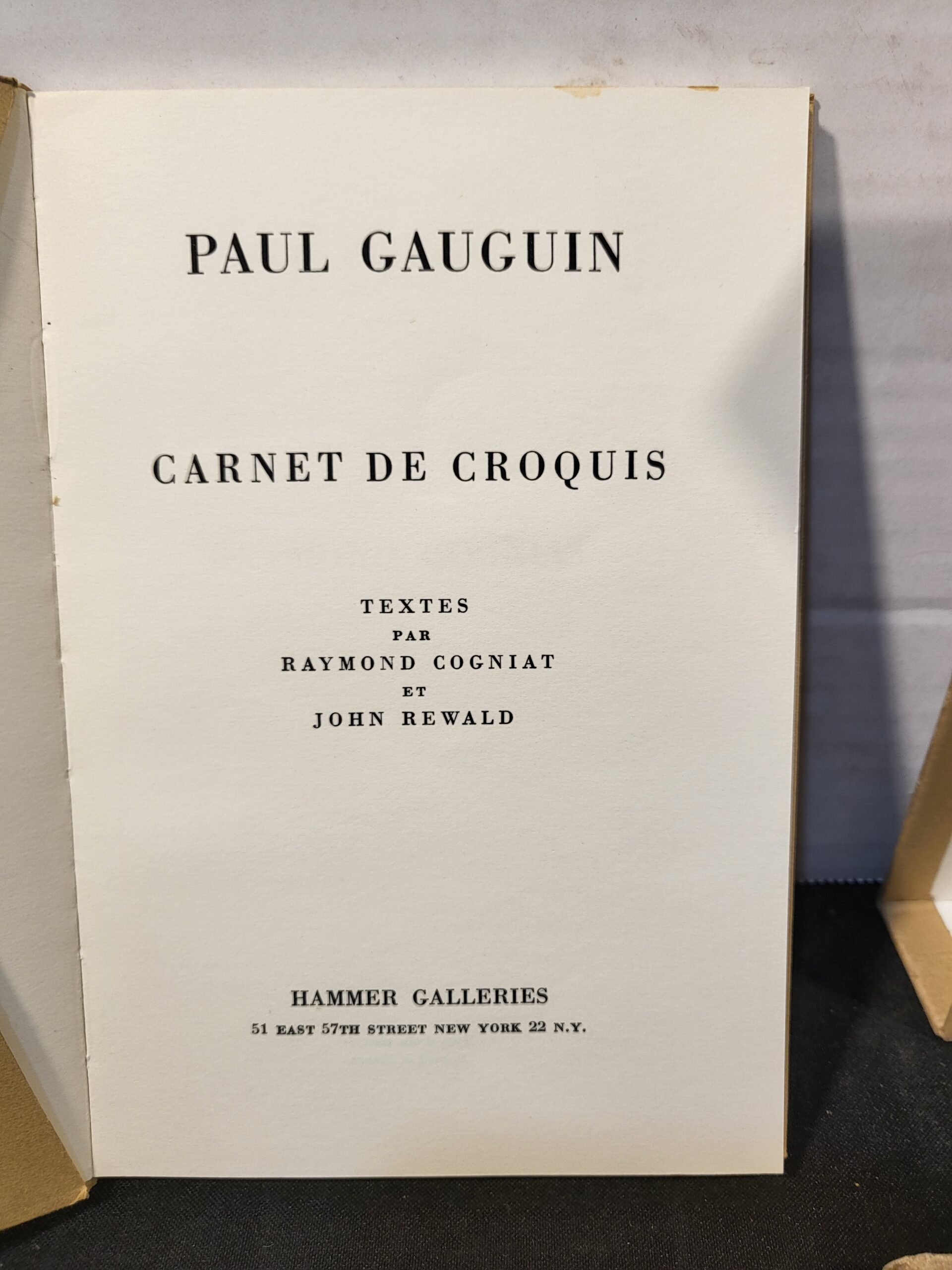 Paul Gauguin a Sketchbook 3 volumes in slipcase by Raymond Cogniat ...