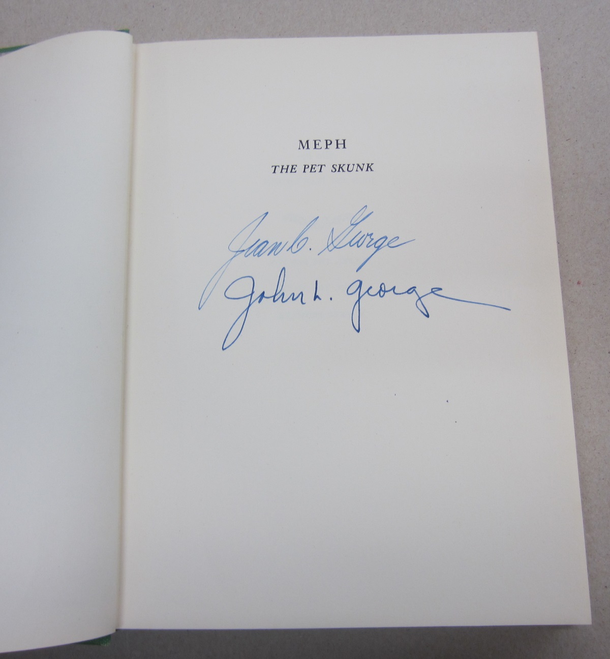 Meph, the Pet Skunk by John and Jean George: near fine/very good ...