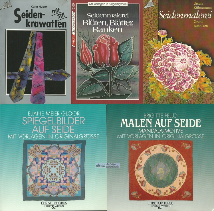 5 Bücher: Malen auf Seide. Mandala Motive + Spiegelbilder auf Seide ...