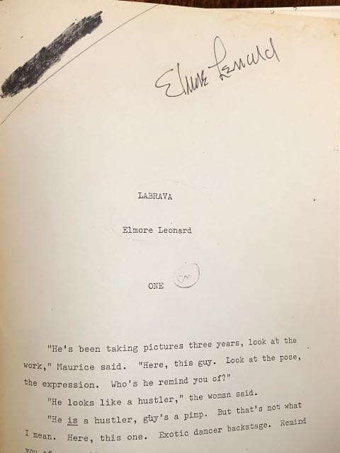 LaBrava. Copy of Typed Manuscript Signed. by Leonard, Elmore: (1983 ...