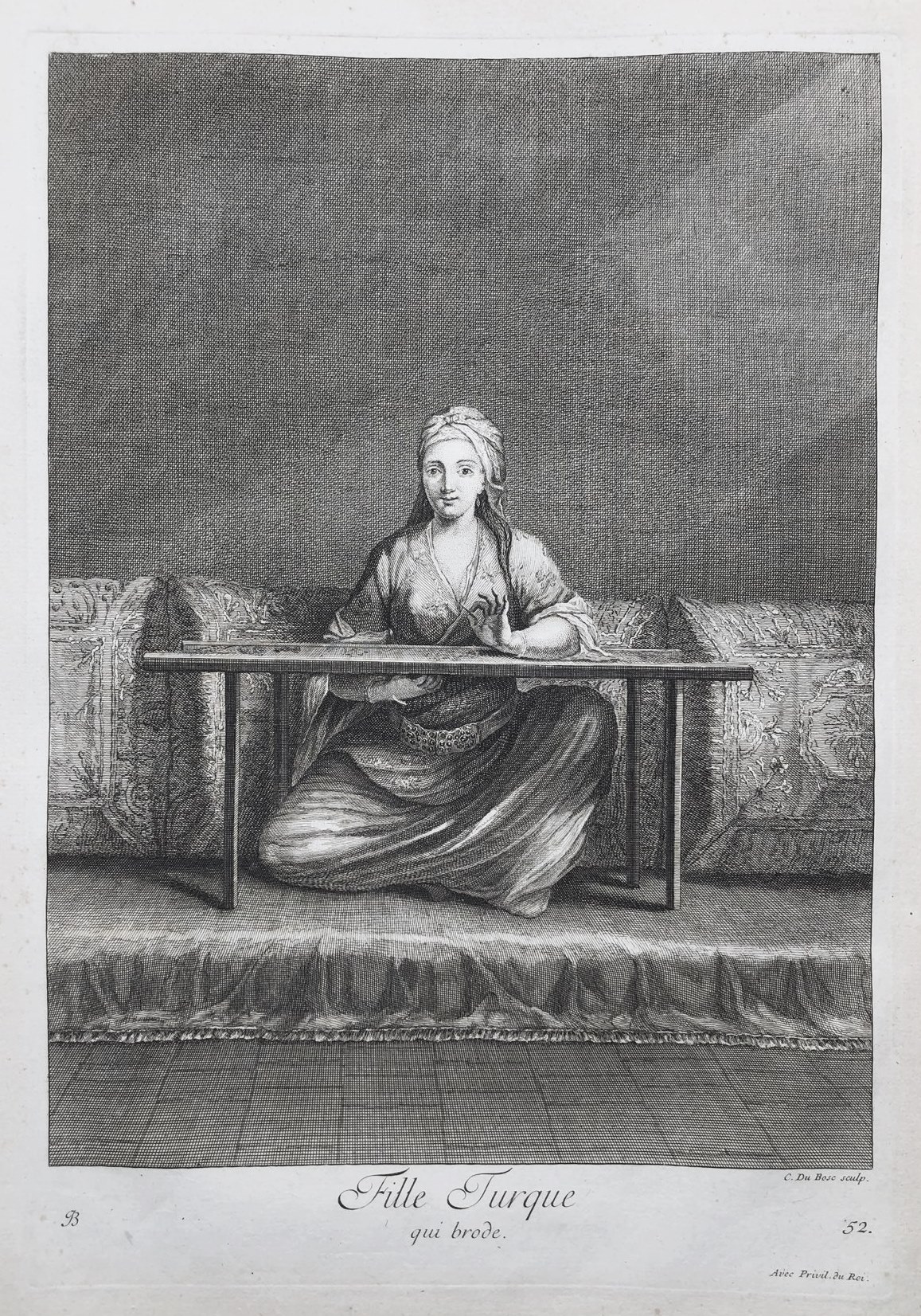 "Fille Turque qui brode" - Turkish woman weaving Weberei Ottoman Empire ...