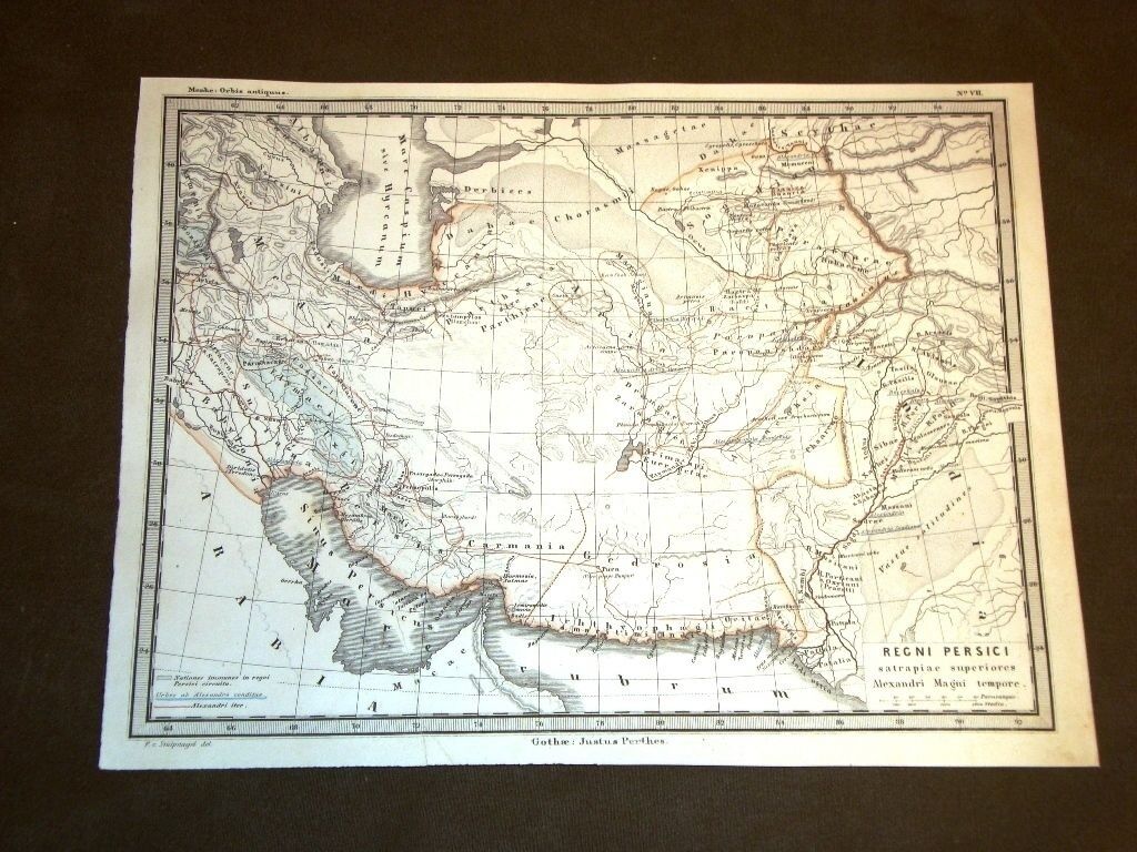 Carta geografica o mappa Menke del 1865 Ancient map Persia Alessandro ...