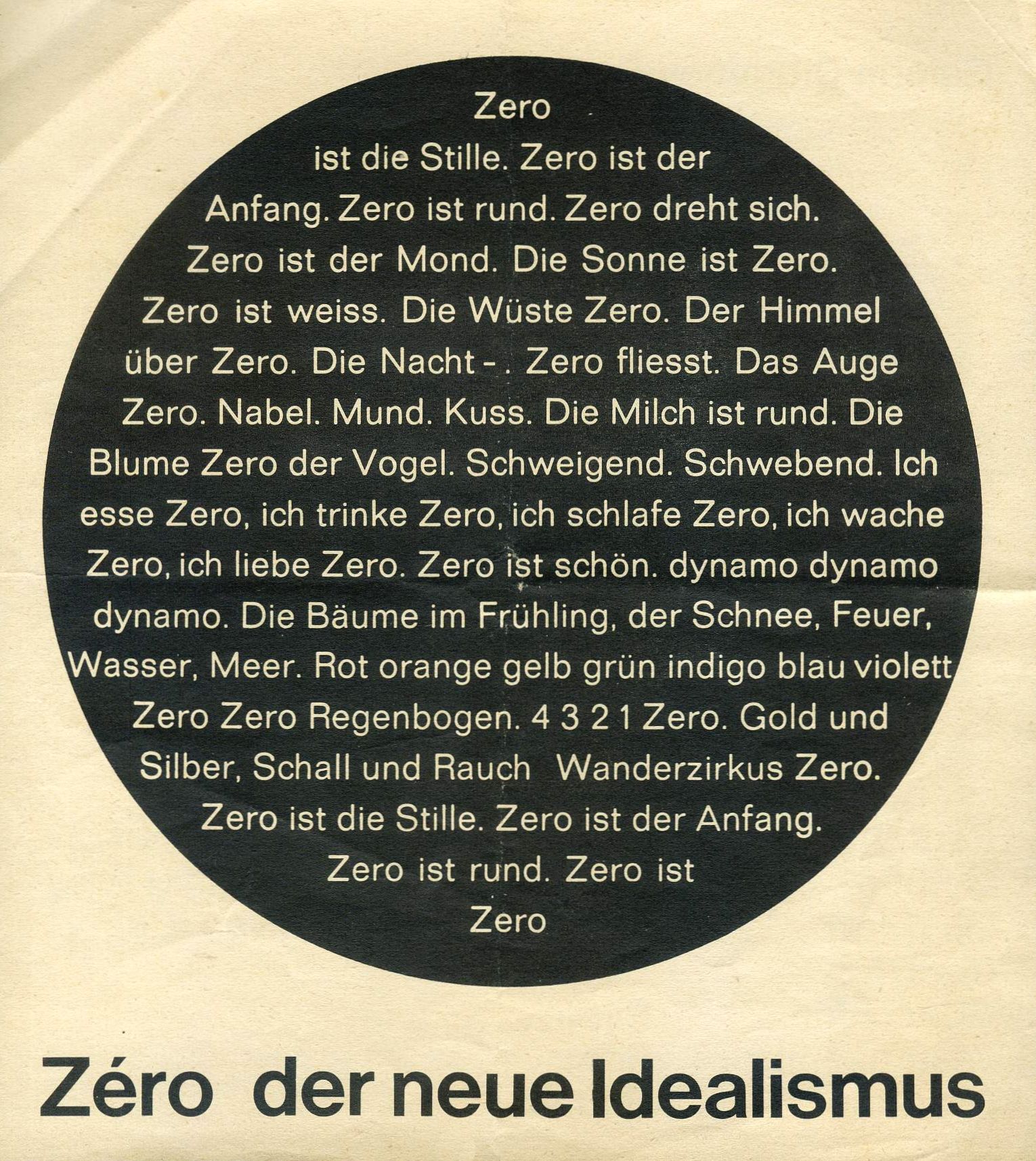 Zéro der neue Idealismus by GRUPPO ZERO: (1963) prima edizione Art ...
