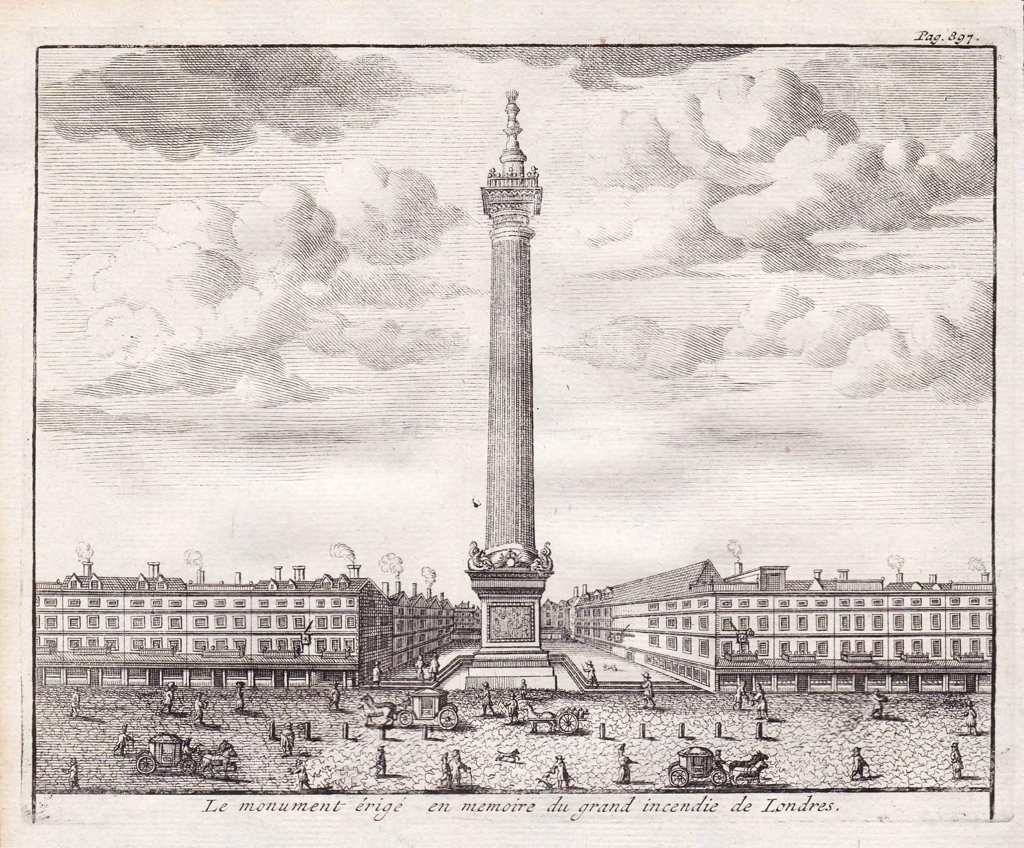 "Le Monument erige en memoire du grand incendie de Londres" - London ...
