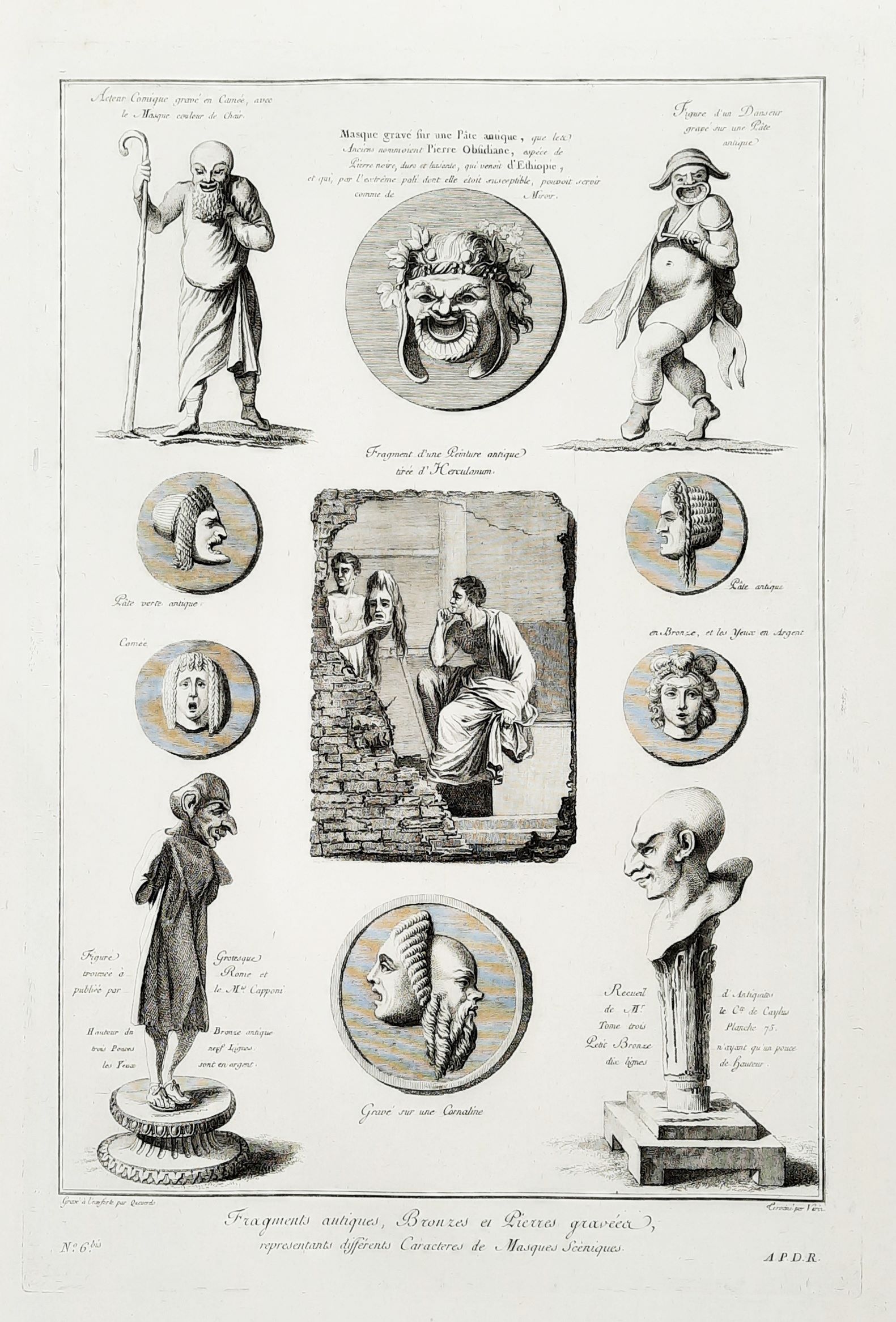 "Fragments antiques, Bronzes et Pierres gravées, representants ...