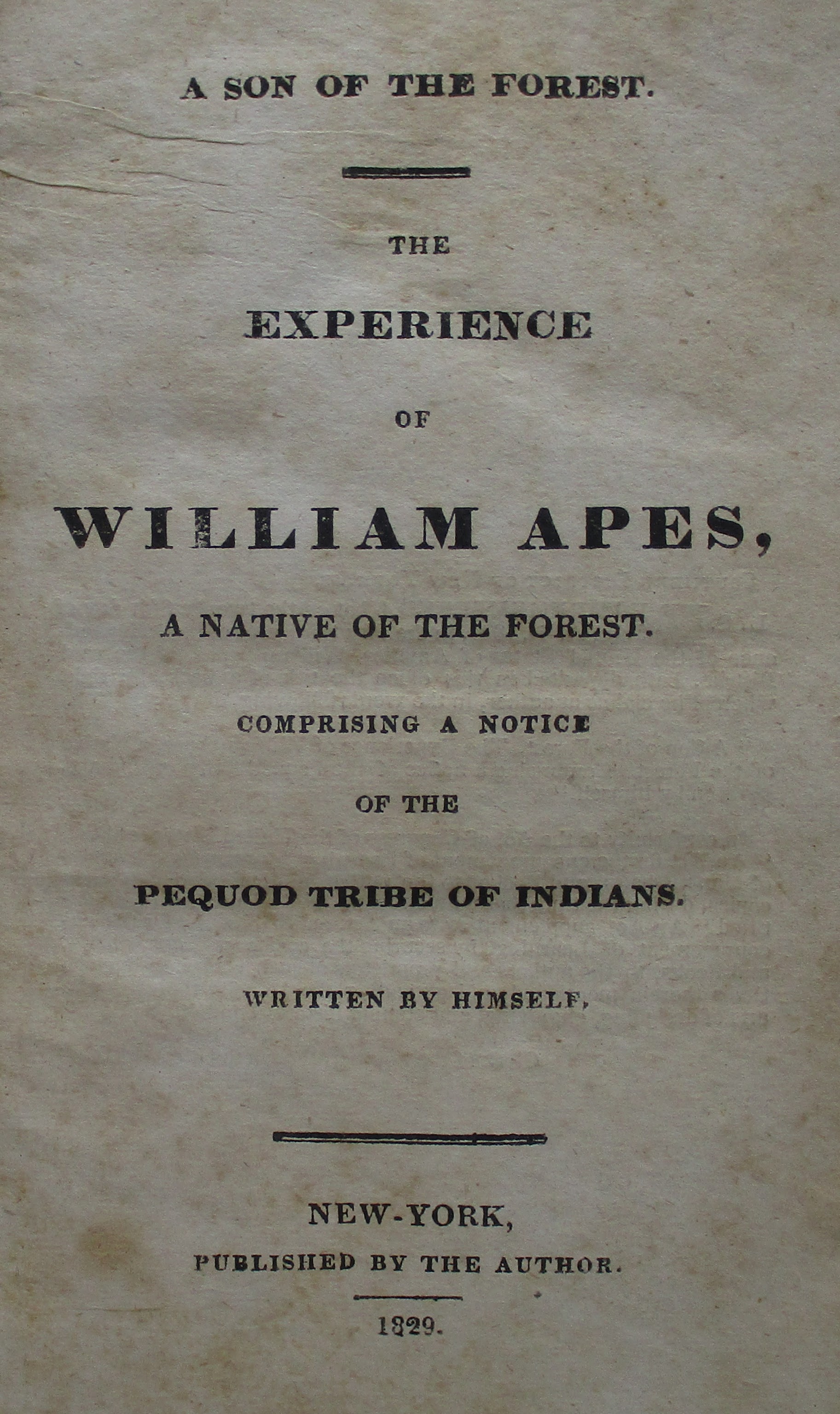 A Son of the Forest. The Experience of William Apes, a Native of the ...