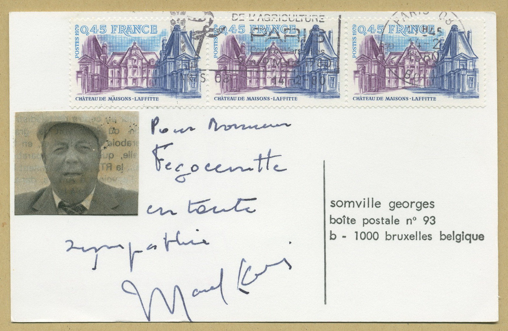 Marcel Carné (1906-1996) - Signed card + Photo - 1980 by Marcel Carné ...